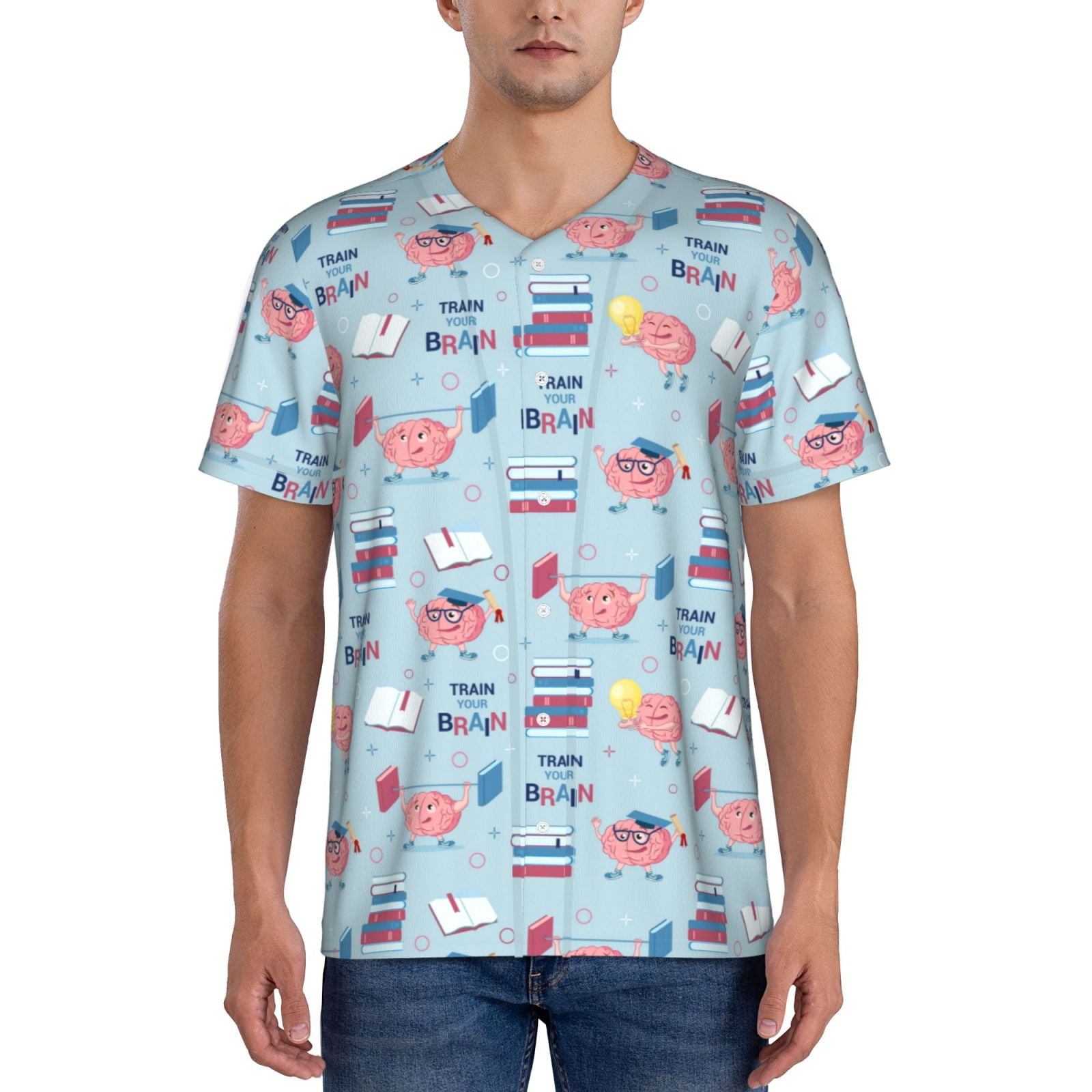 Lsque Brain Training Pattern Mens Polo Golf Shirts Funny Graphics ...