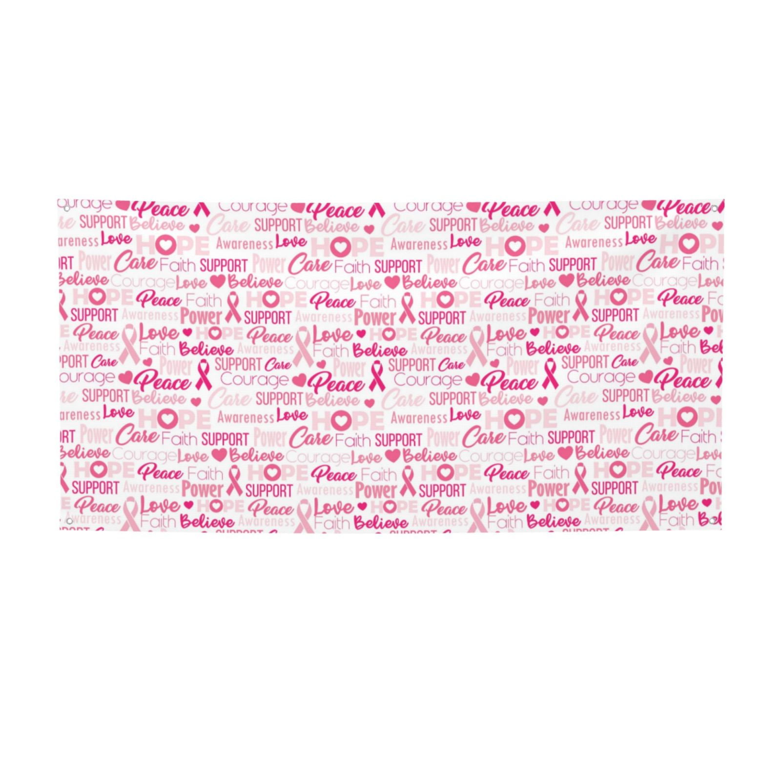 Lsque Breast Cancer Ribbons Awareness Pattern Party Banner, Festive ...