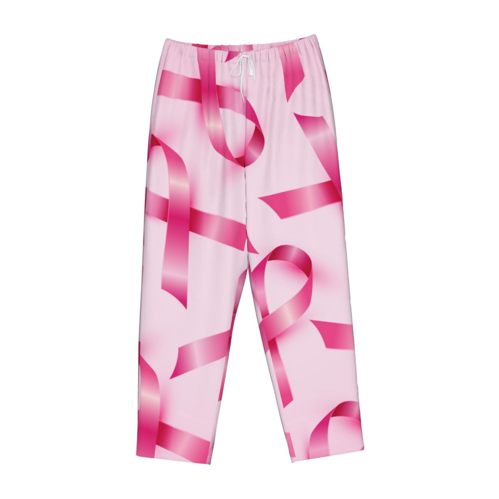 Lsque Breast Cancer Ribbons Awareness Print Women's Pajama Pants ...