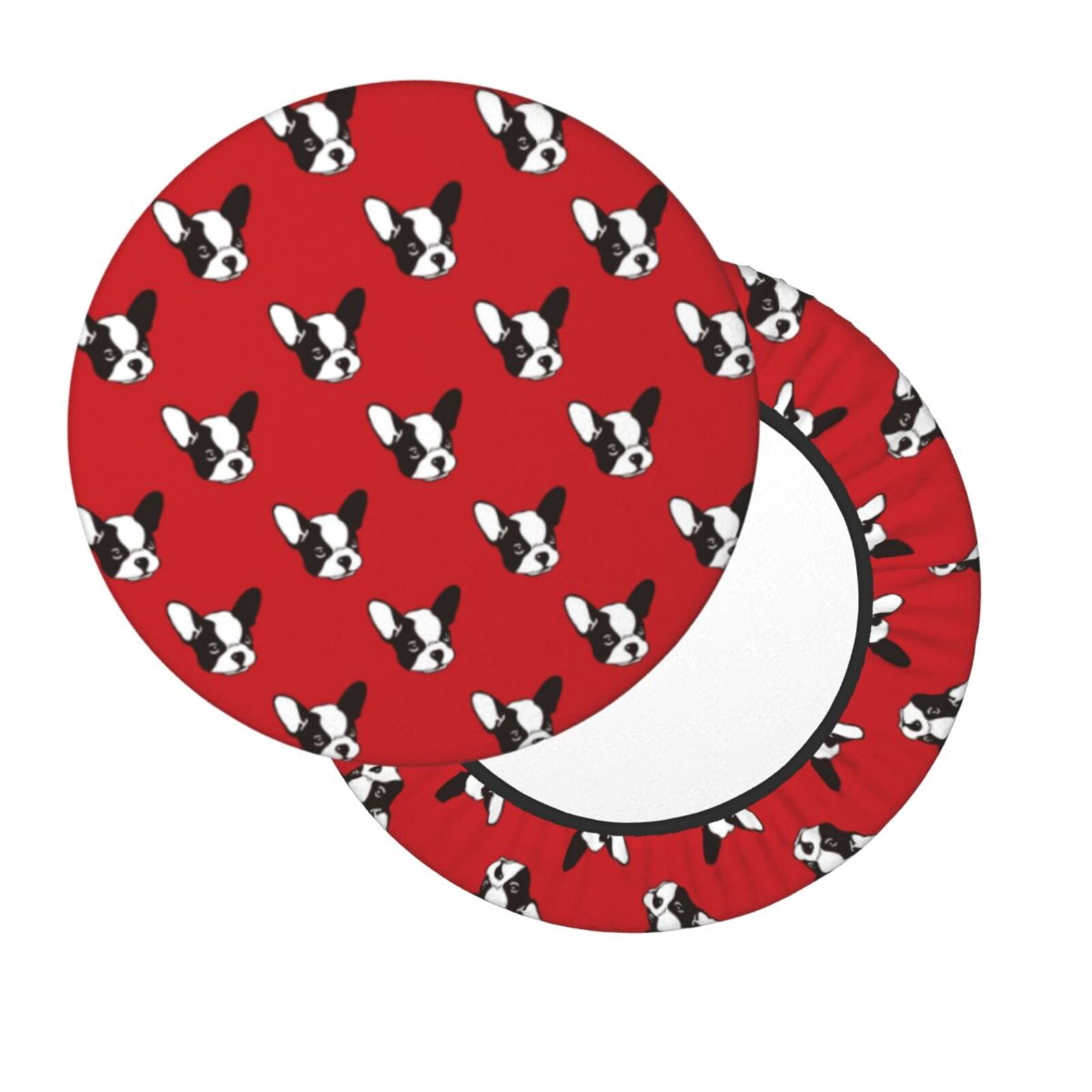 Lsque Bulldog Red Round Bar chair cushion covers Velvet Fabric Premium ...