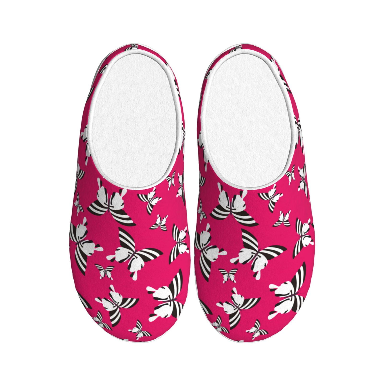 Lsque Butterfly Pattern Womens Comfort Cotton on Scuff With Memory Foam ...