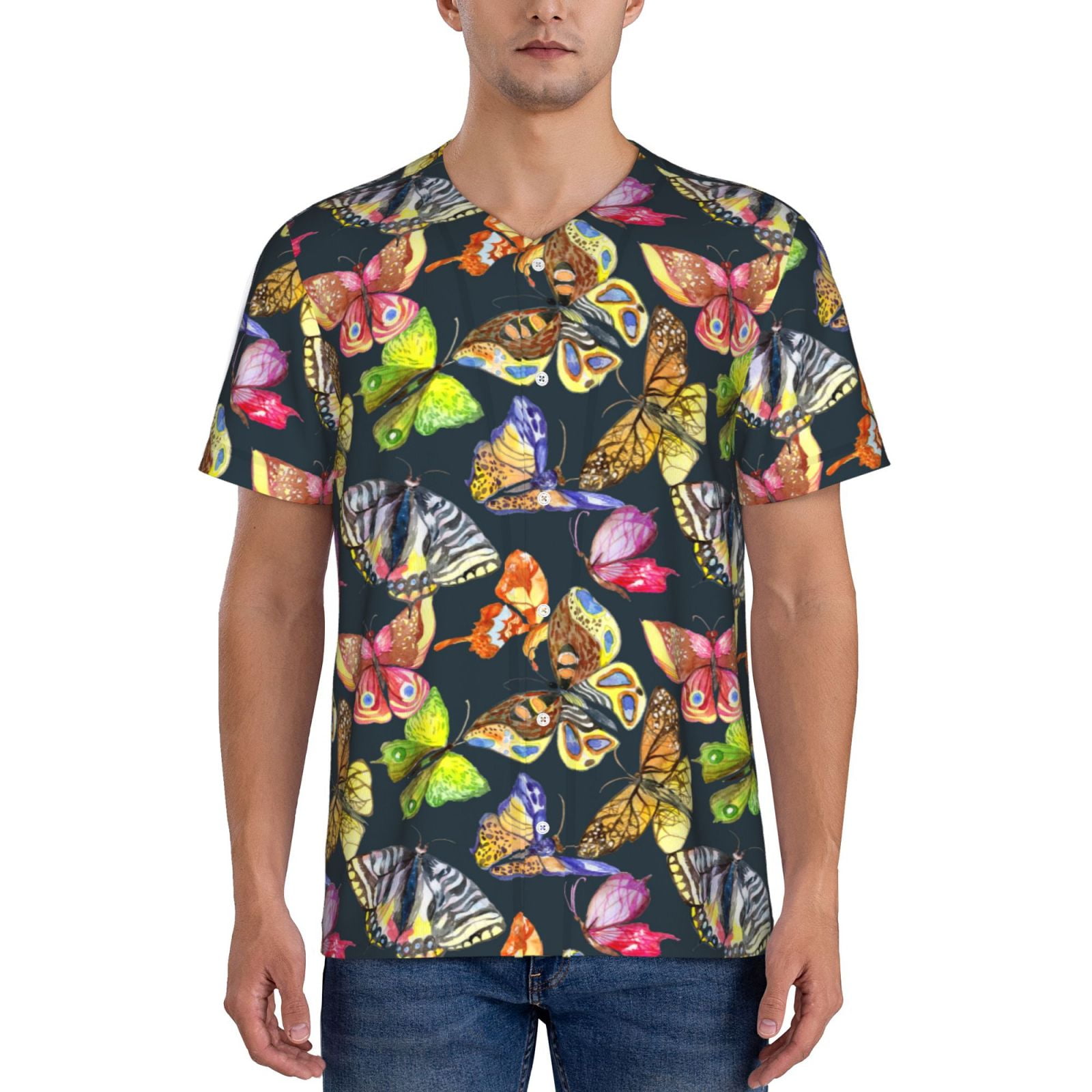 Lsque Butterfly Wild Insect Pattern Mens Polo Golf Shirts Funny ...