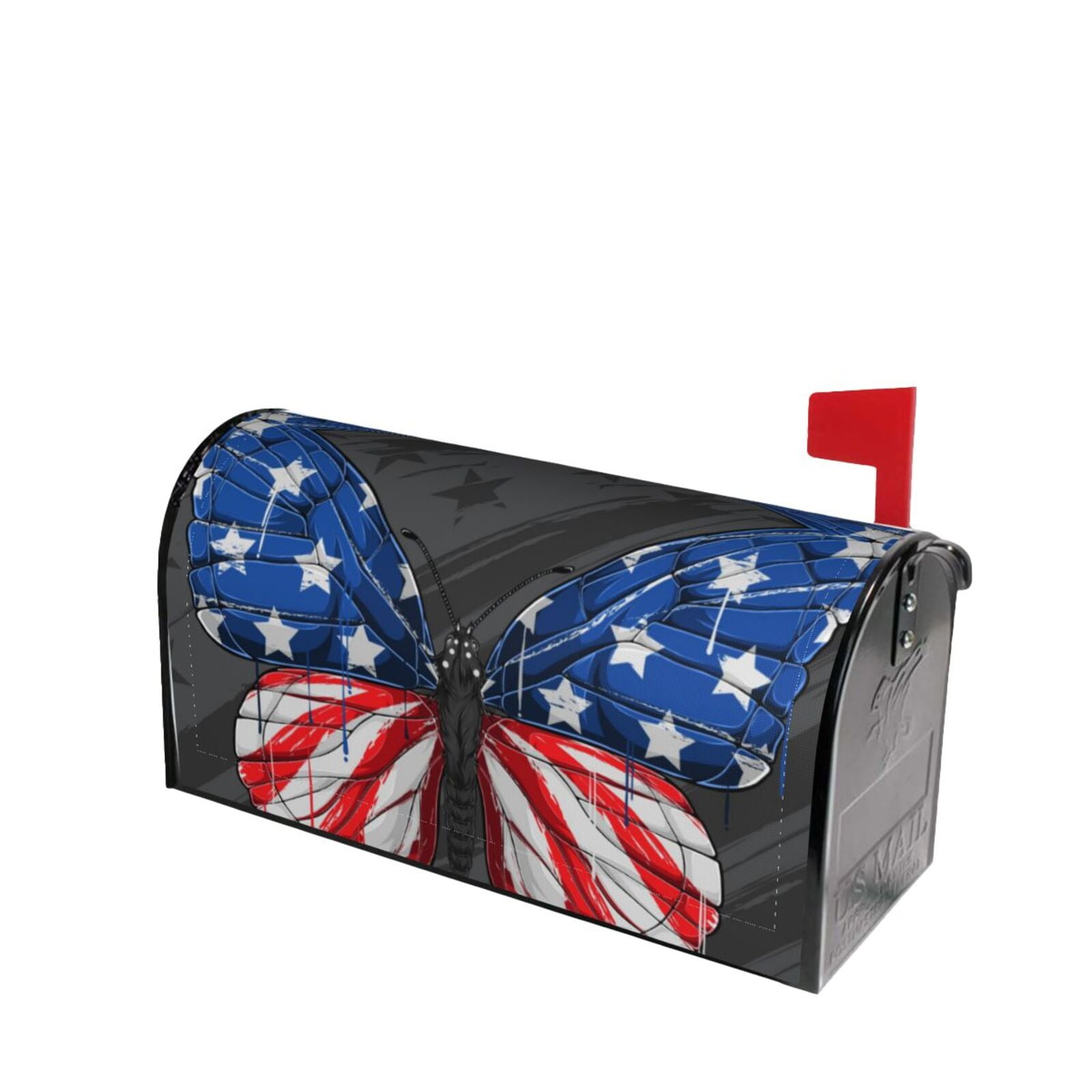 Lsque Butterfly With USA Flag Mailbox Cover Standard Size ,Magnetic ...