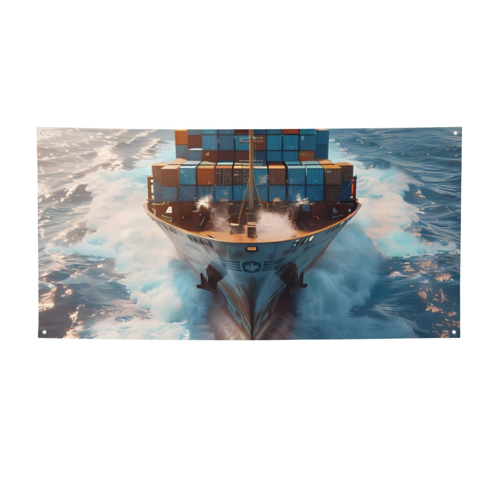 Lsque Cargo Ship At Sea Pattern Party Banner, Festive Banner , Holiday ...