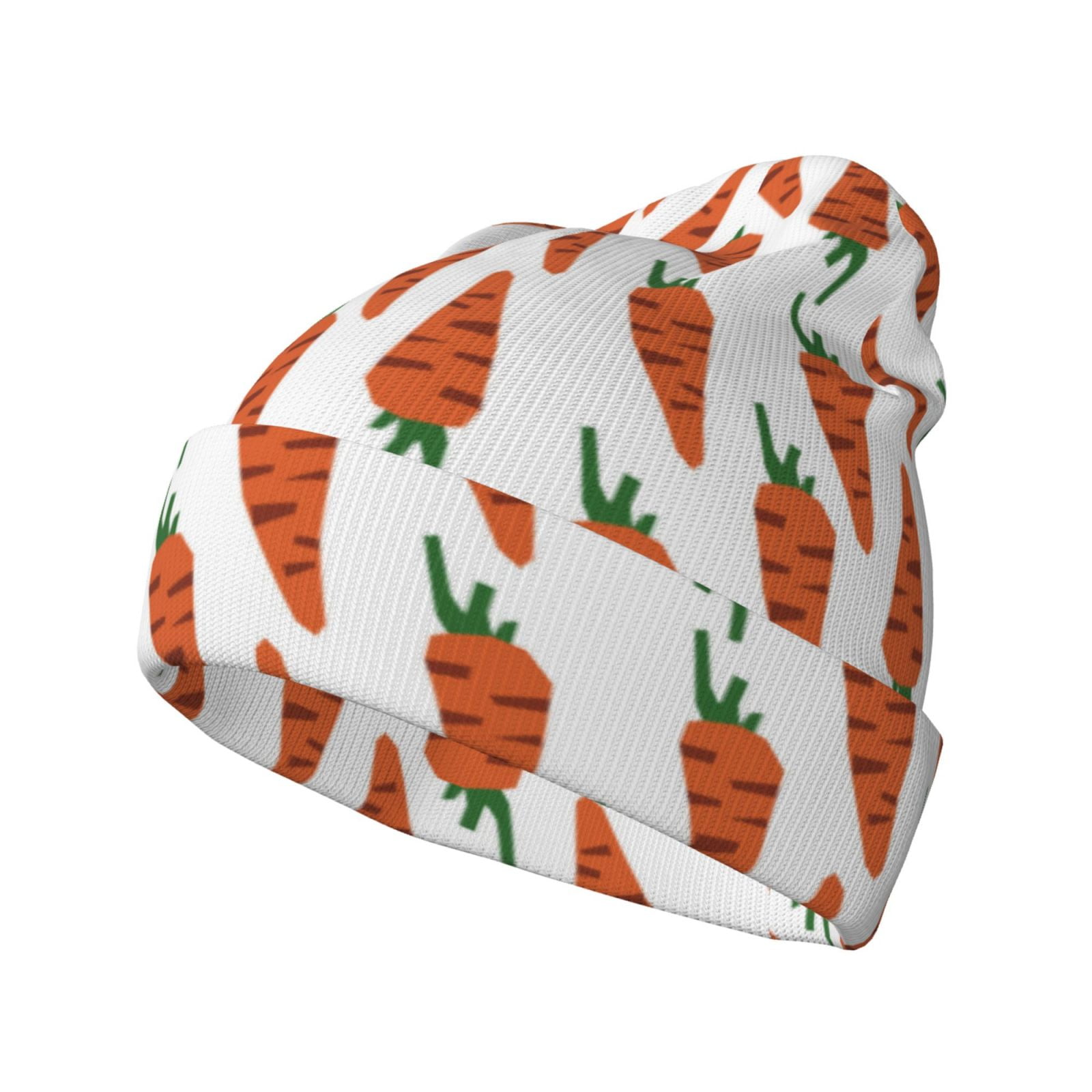 Lsque Carrot Pattern Knitted Beanie, Unisex Winter Hat, Knit Hat Winter ...