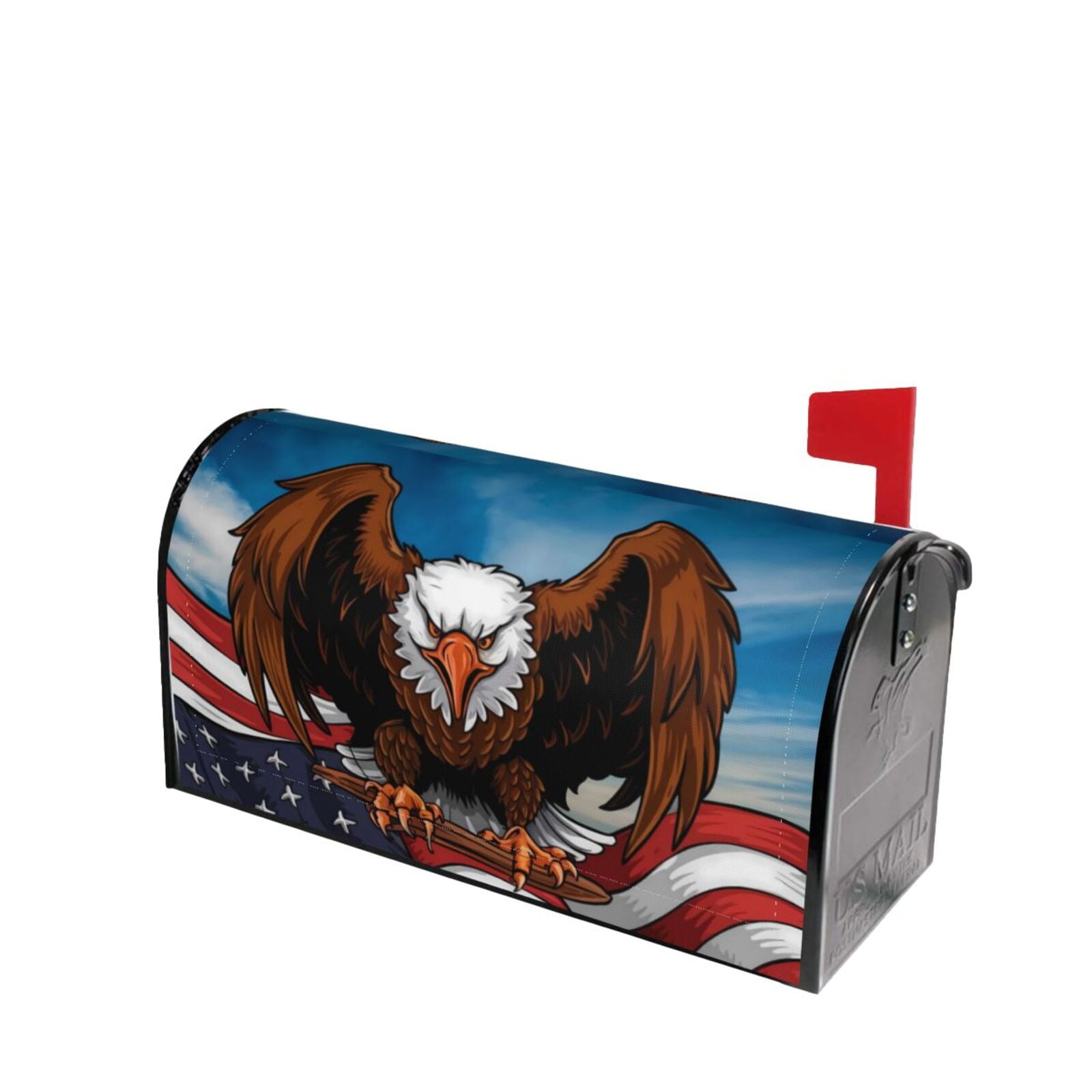 Lsque Cartoon Bald Eagle USA Mailbox Cover Standard Size ,Magnetic ...