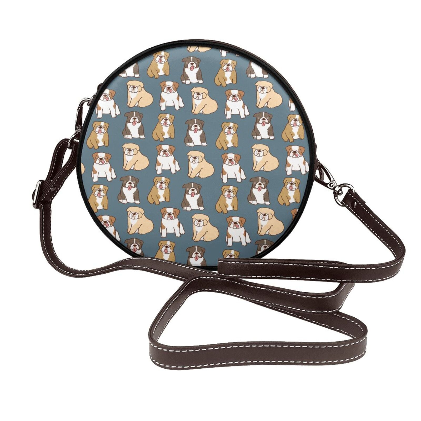 Lsque Cartoon Bulldog 1 Pattern Shoulder Bag – Microfiber Leather ...