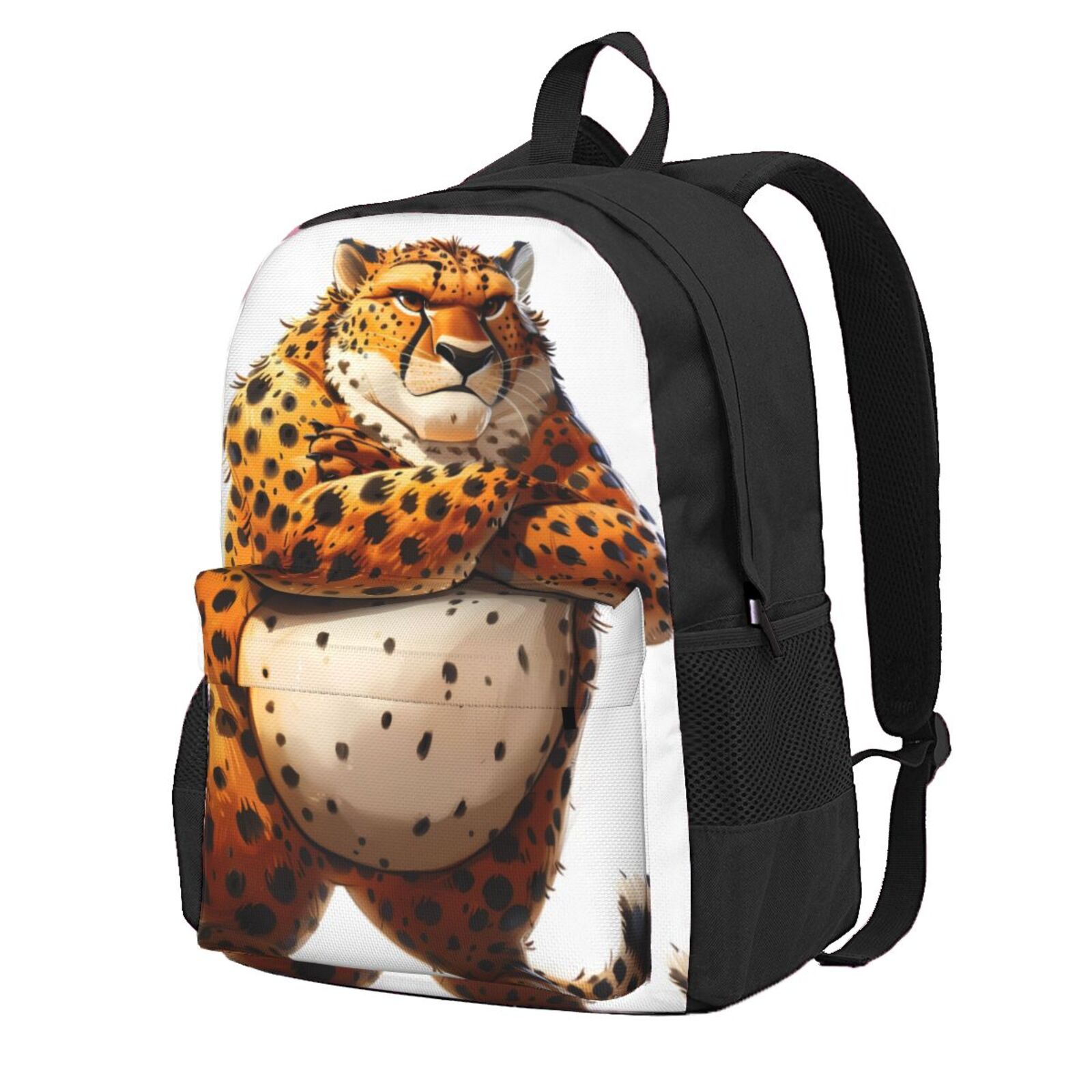 Lsque Cartoon Cheetah With Attitude Pattern Adult Backpack – Durable ...