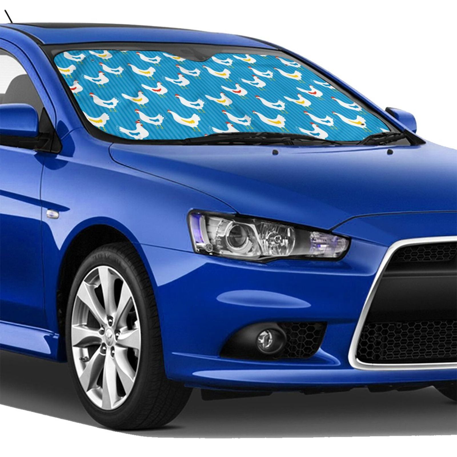 Lsque Cartoon Chicken Car Windshield Sun Shade | Accordion Folding ...