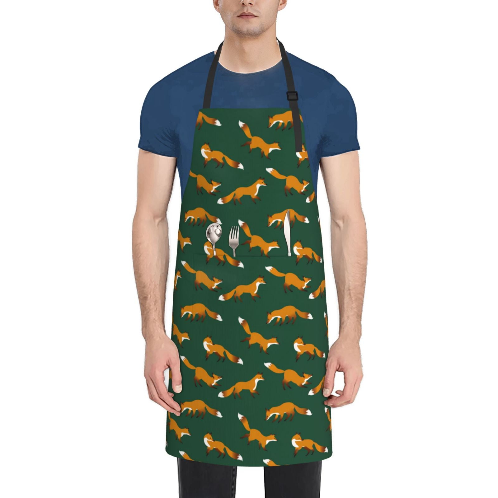Lsque Cartoon Fox 1 Waterproof Apron Chef Aprons for Men Heavy Duty ...