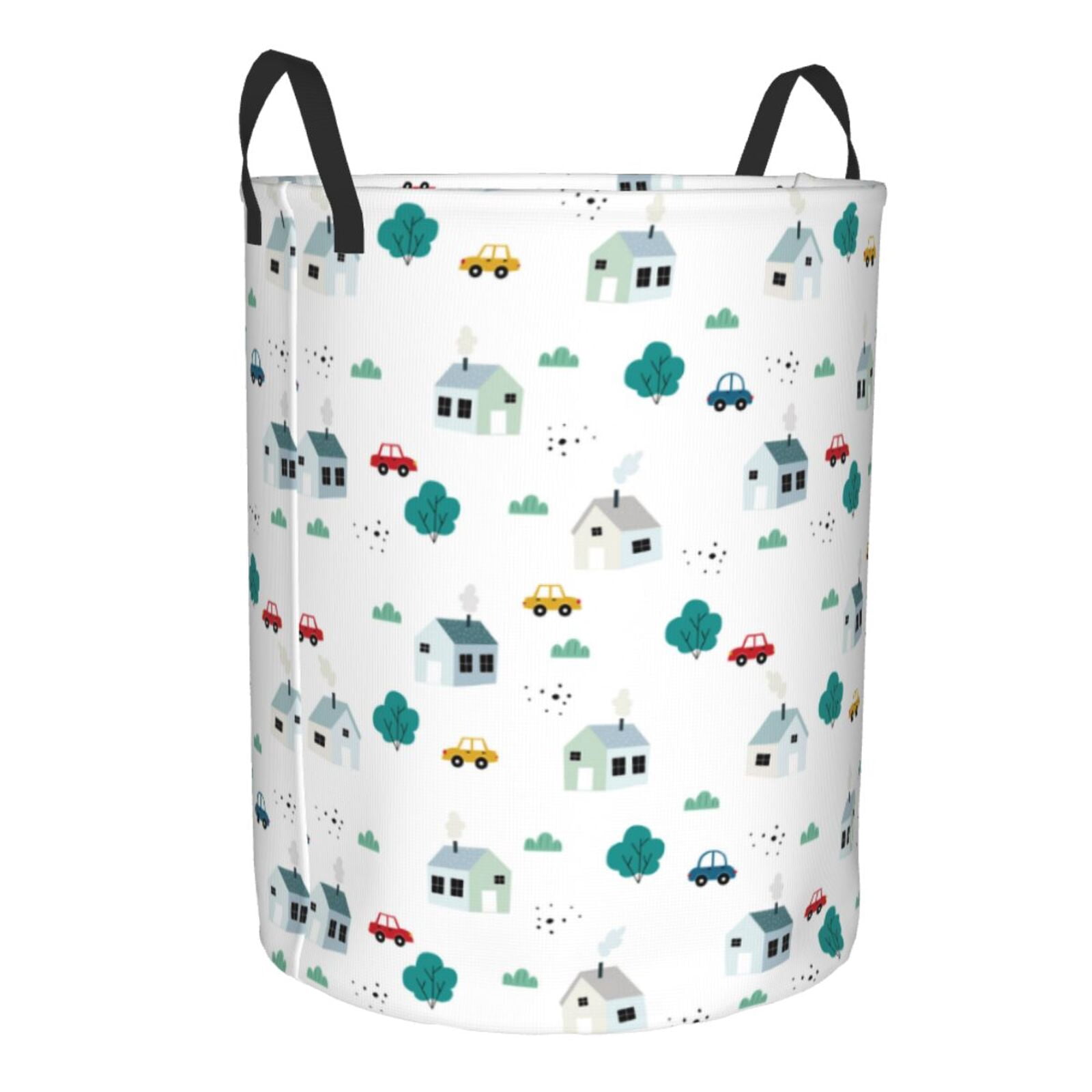 Lsque Cartoon House Car pattern Laundry Hamper Basket, Tall Woven Rope ...