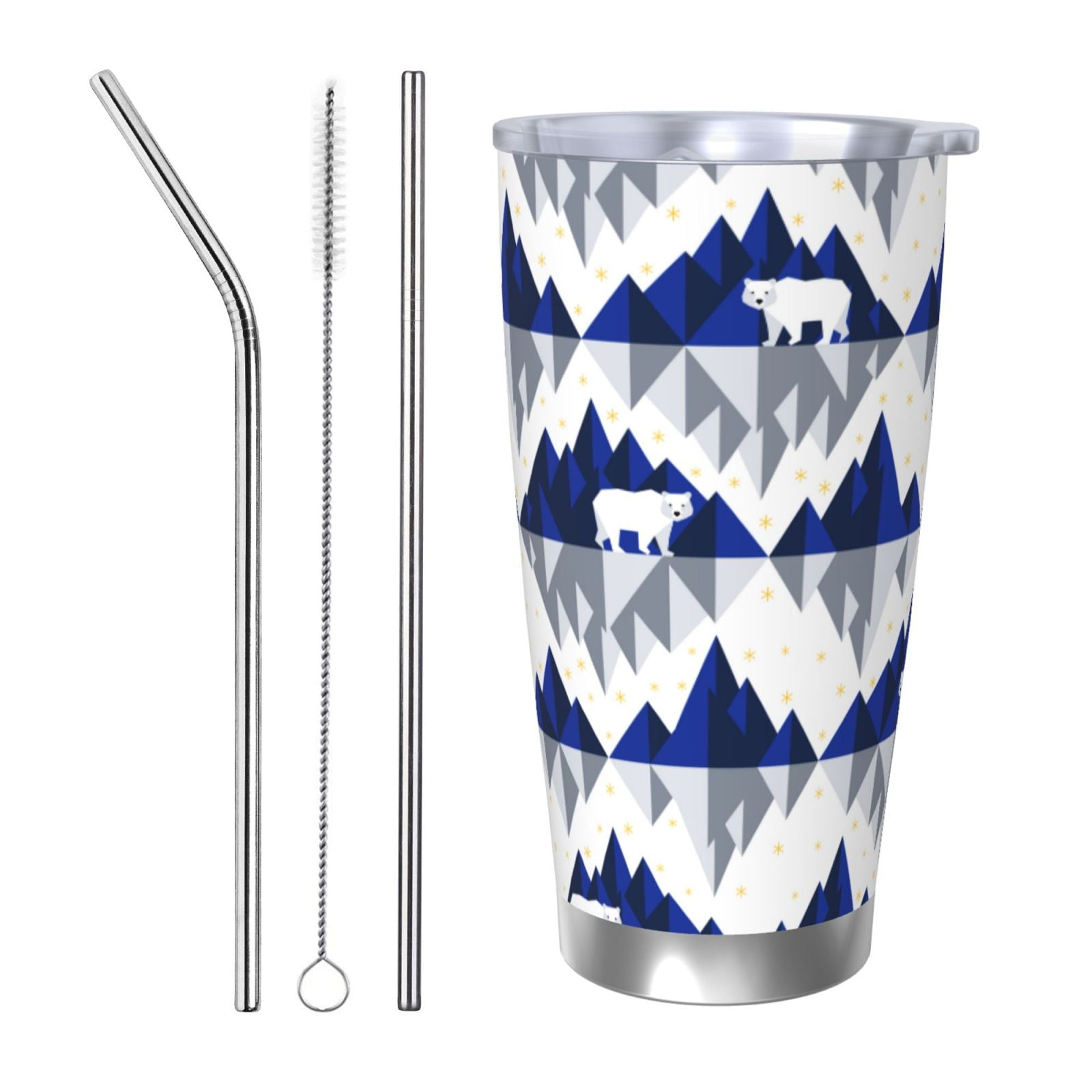 Lsque Cartoon Iceberg Polar Bear Pattern 20oz Car Cup with Lid and ...