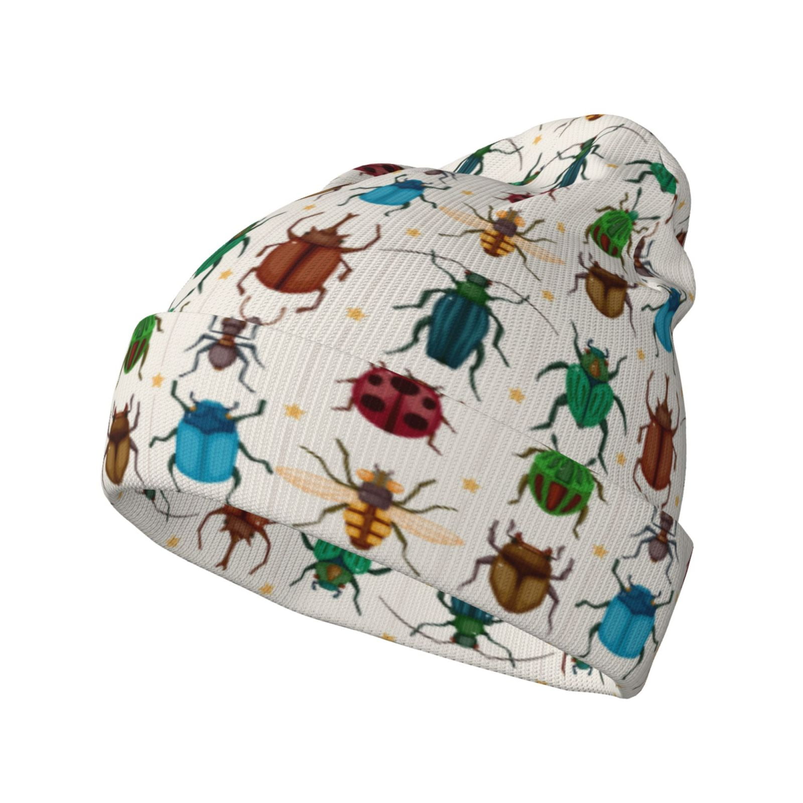 Lsque Cartoon Insects Pattern Knitted Beanie, Unisex Winter Hat, Knit ...