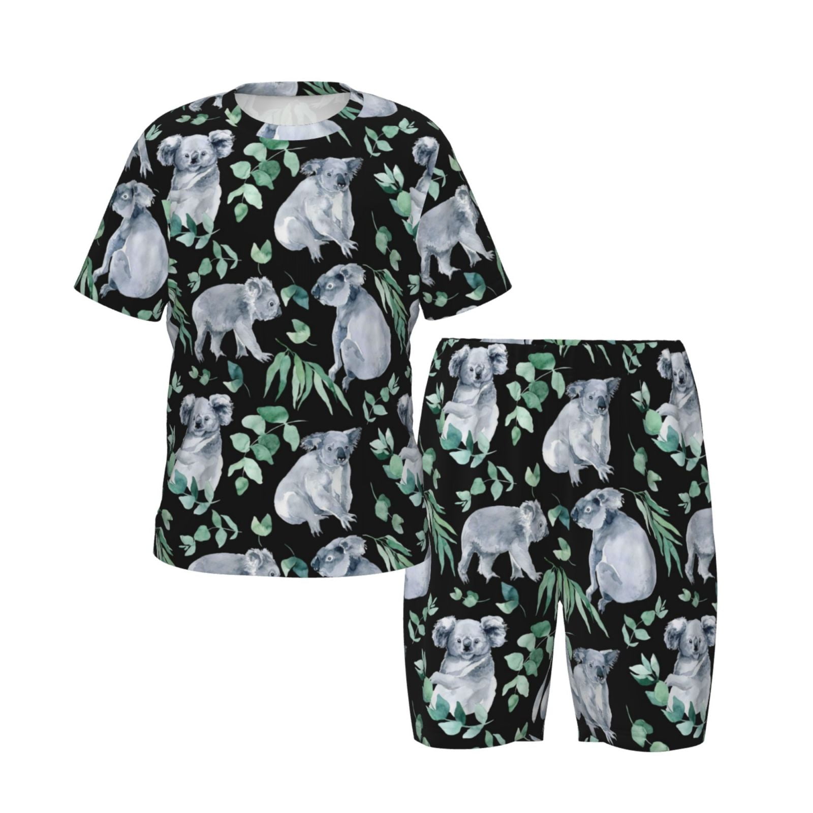 Lsque Cartoon Koala Bear Pattern Girls' Sleeve Top and Shorts Snug Fit ...