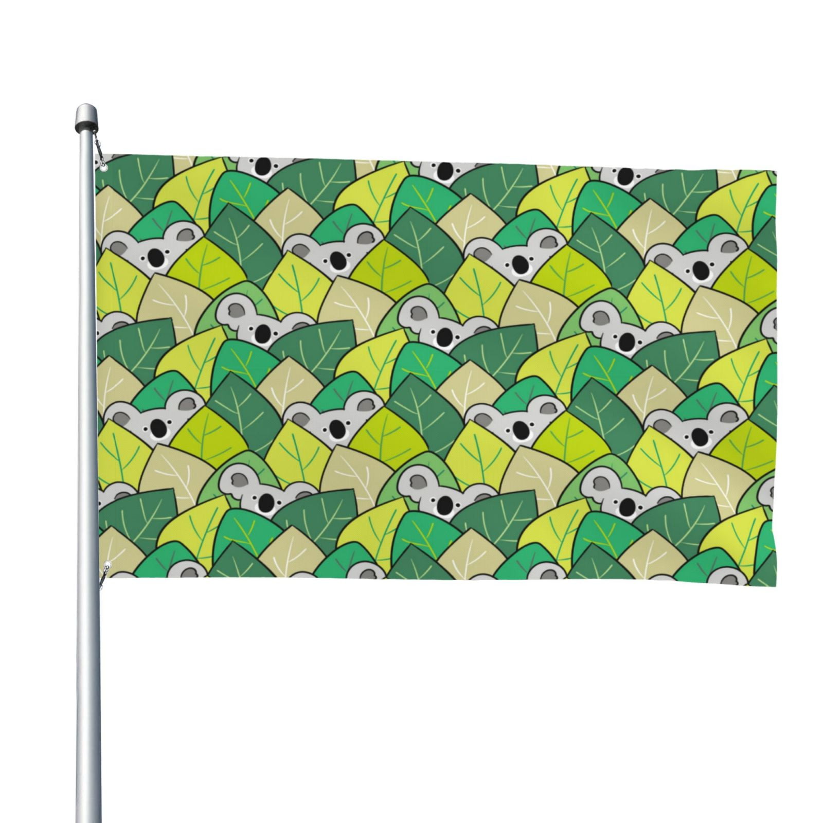 Lsque Cartoon Koala Bear and Leaf Pattern Flag,Cartoon Koala Bear and ...