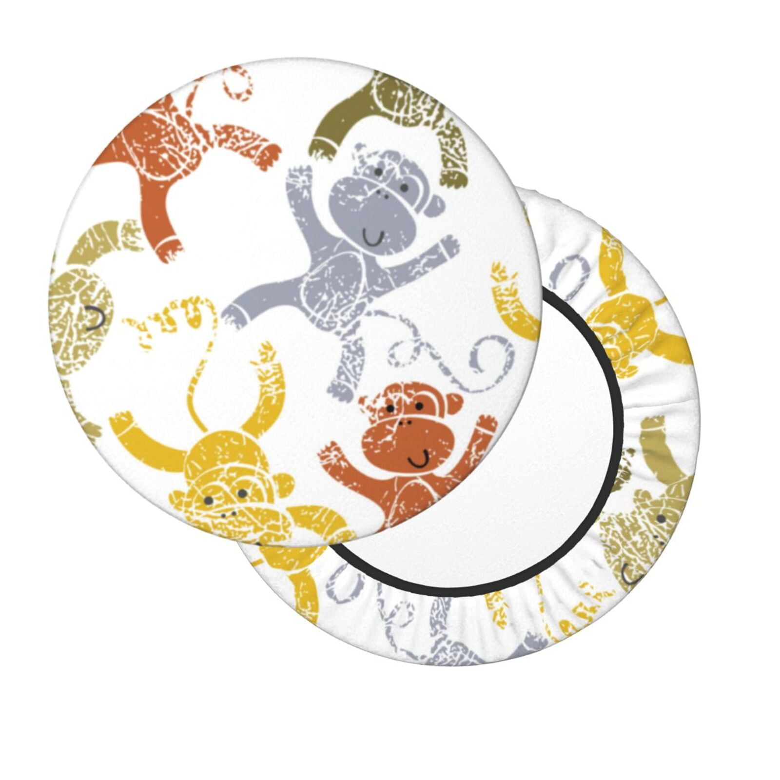 Lsque Cartoon Monkey Round Bar chair cushion covers Velvet Fabric ...