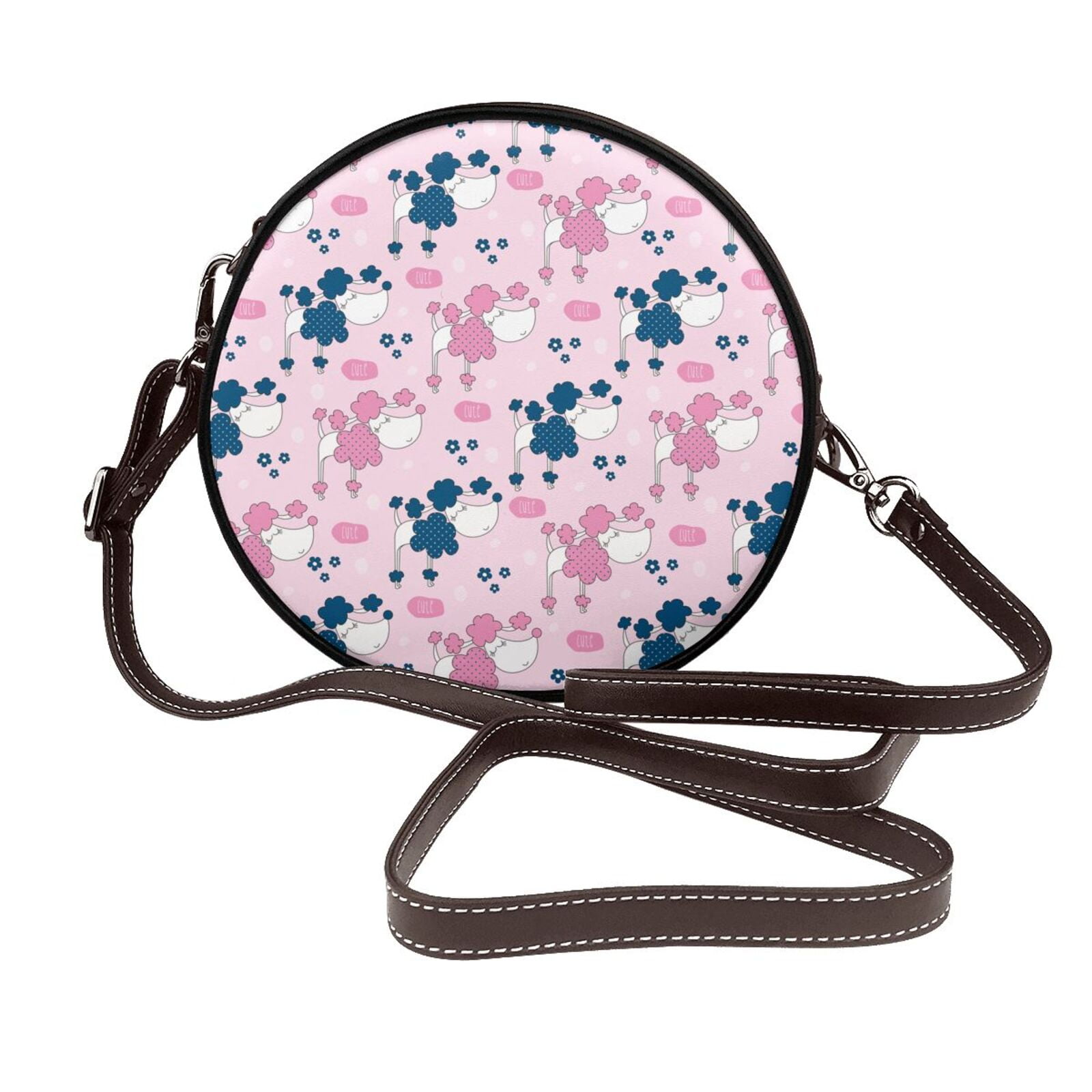 Lsque Cartoon Poodle Dog Pattern Shoulder Bag – Microfiber Leather ...