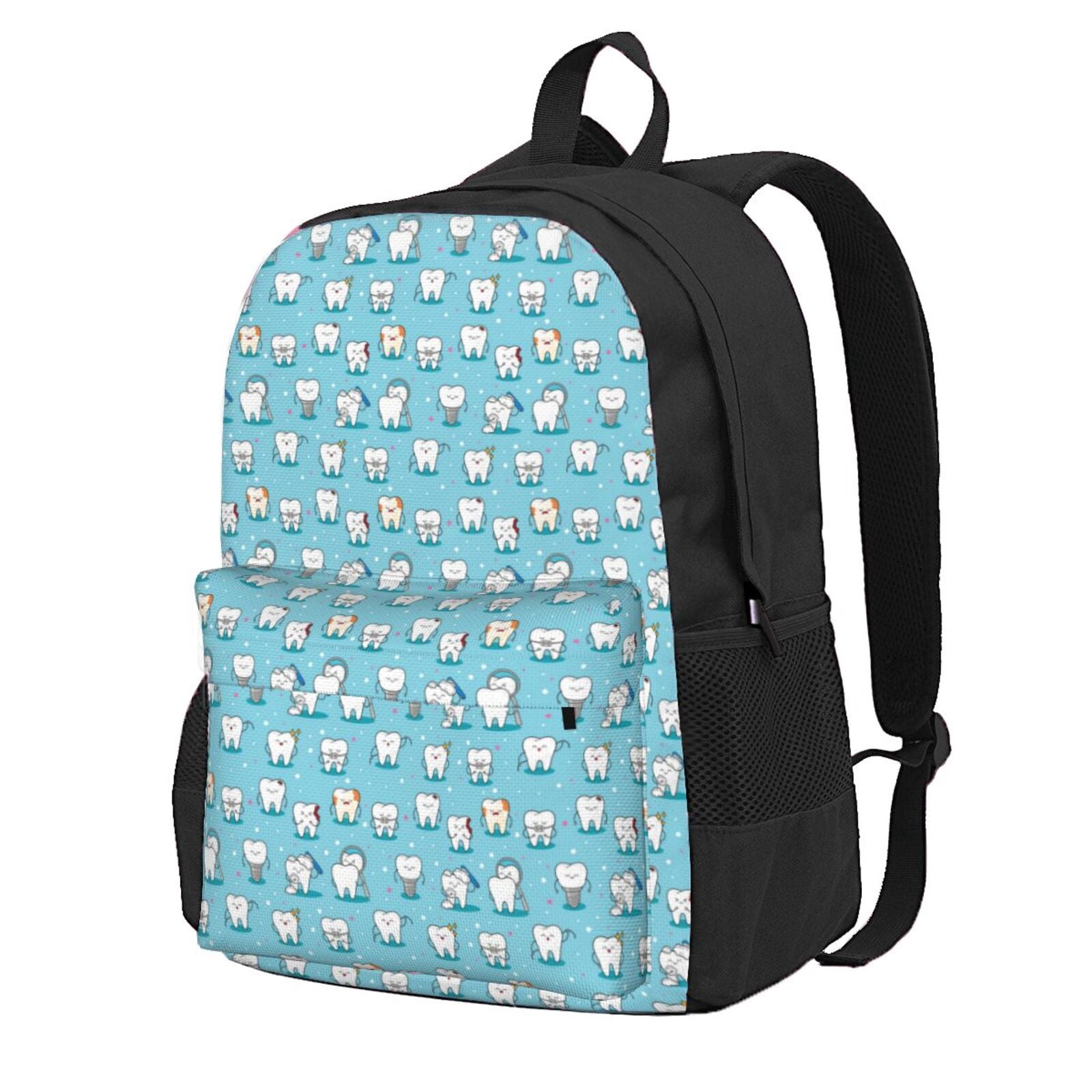 Lsque Cartoon Teeth Pattern Adult Backpack – Durable & Lightweight PU ...