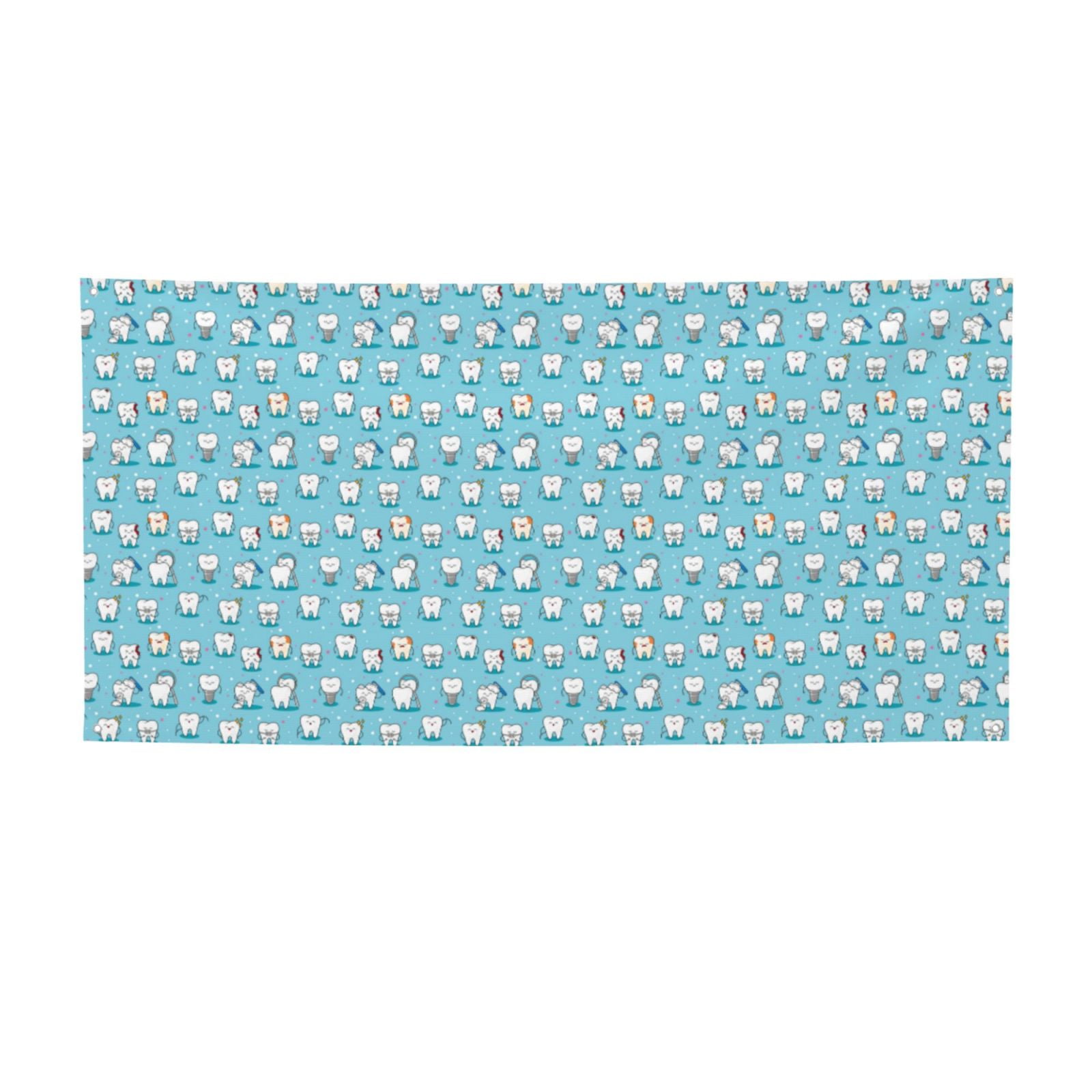 Lsque Cartoon Teeth Pattern Party Banner, Festive Banner , Holiday ...