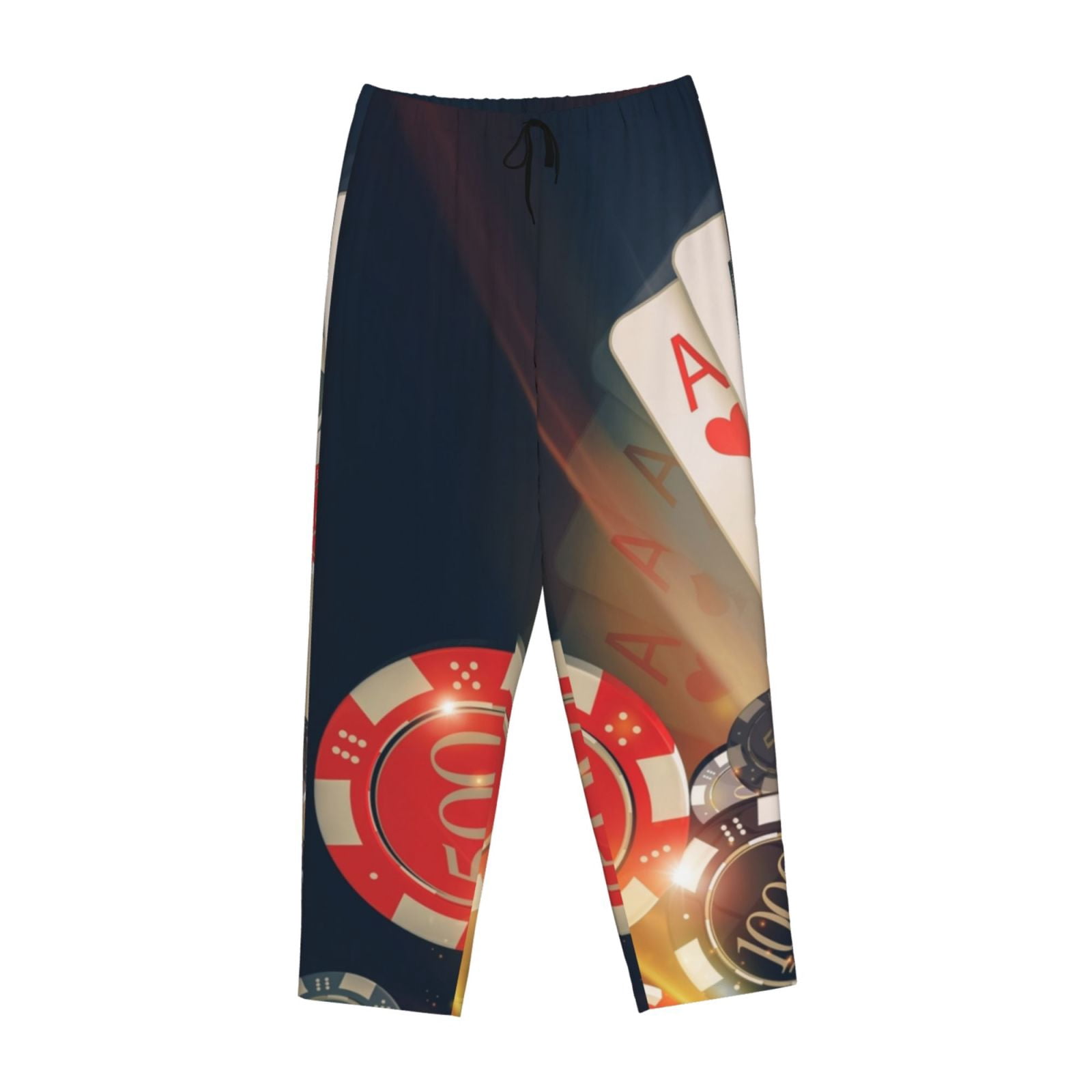 Lsque Casino Poker Chips Print Women's Pajama Pants, Lounge Pant ...