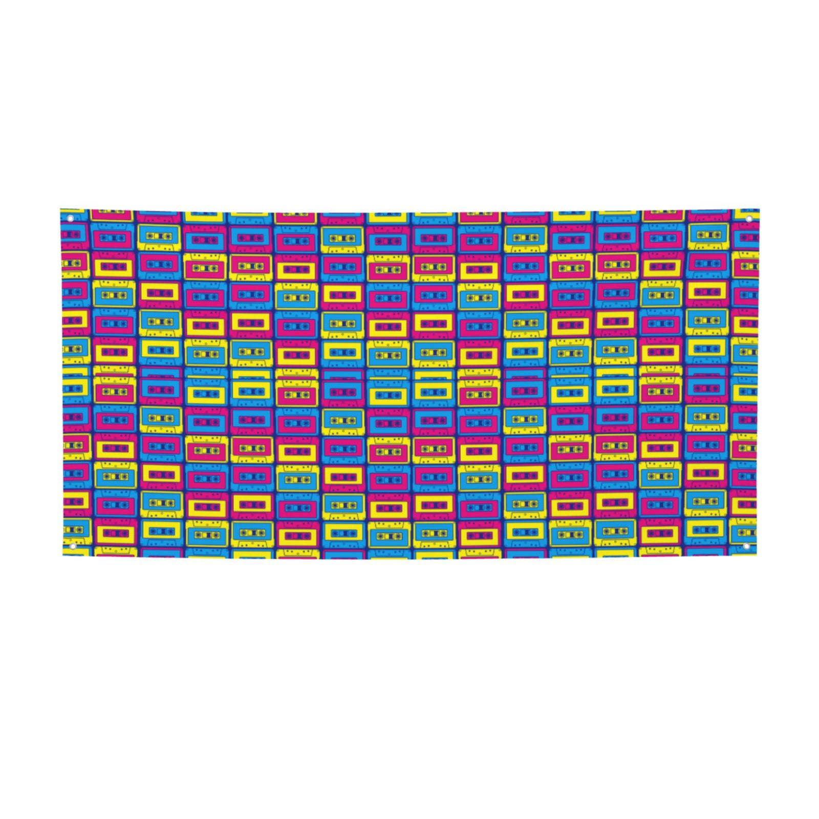 Lsque Cassette Tapes Pattern Party Banner, Festive Banner , Holiday ...