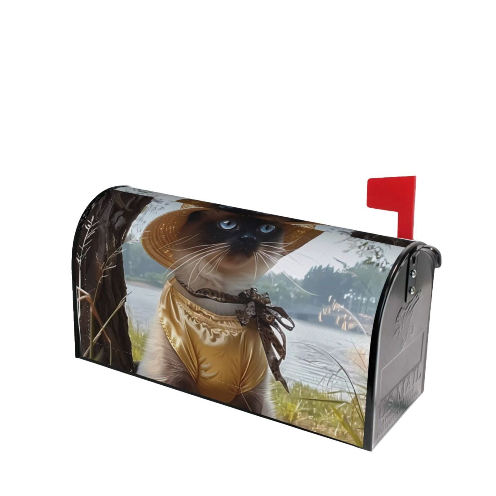 Lsque Cat In Sun Hat Mailbox Cover Standard Size ,Magnetic Mailbox ...