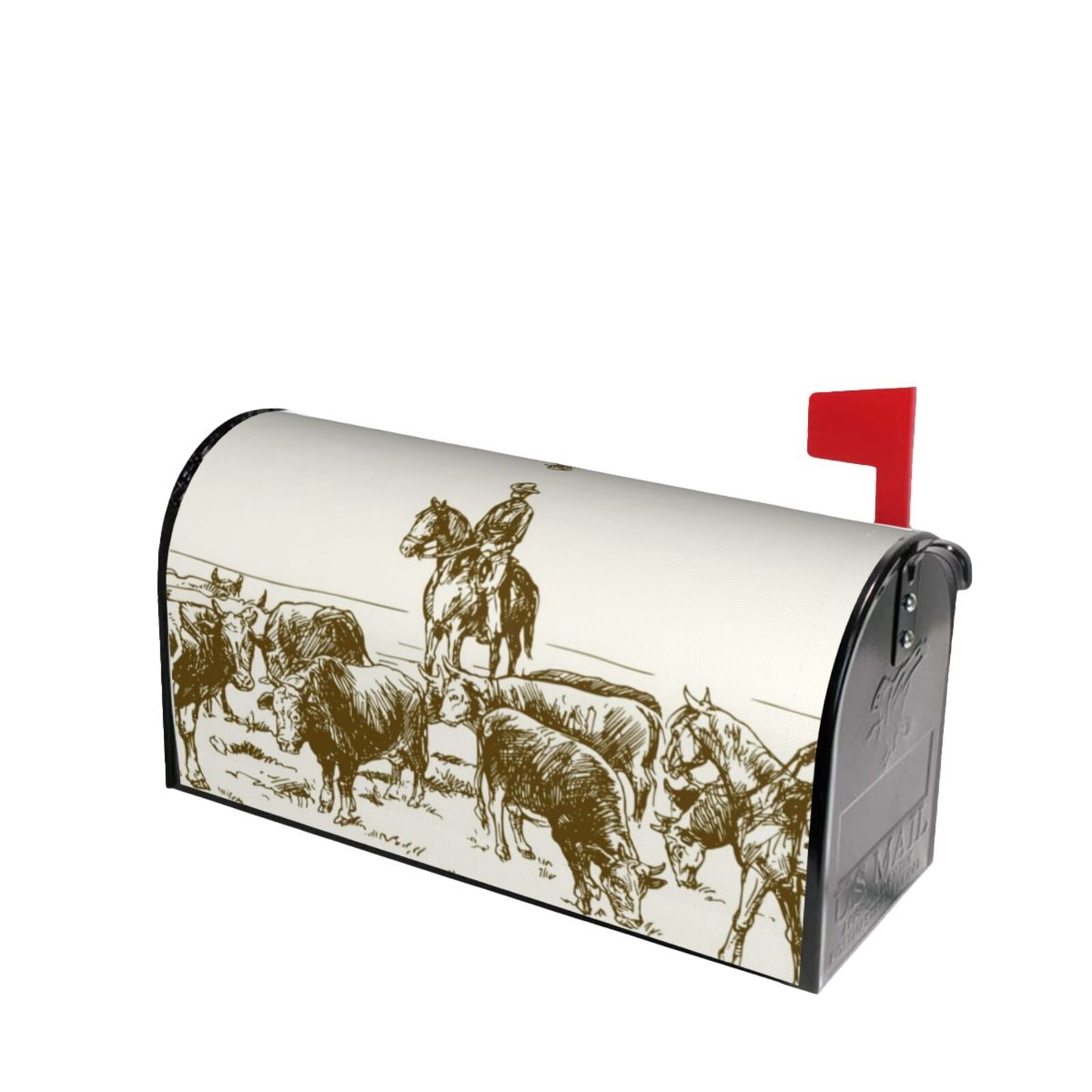 Lsque Cattle Drive By Two Cowboys Mailbox Cover Standard Size ,Magnetic ...