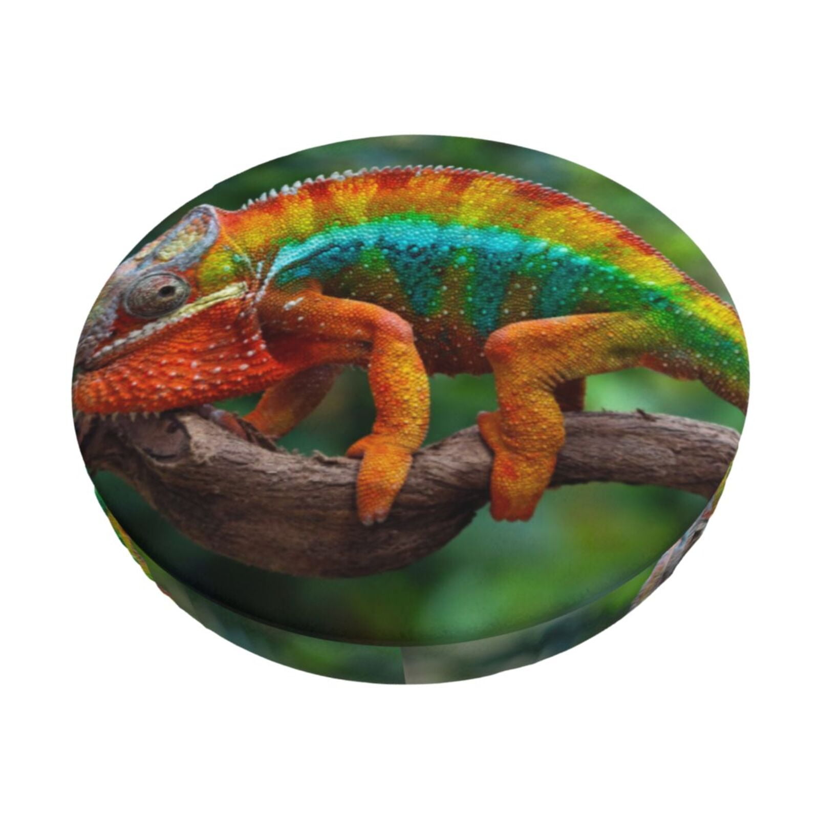 Lsque Chameleon Pattern Round Bar chair cushion covers Velvet Fabric ...