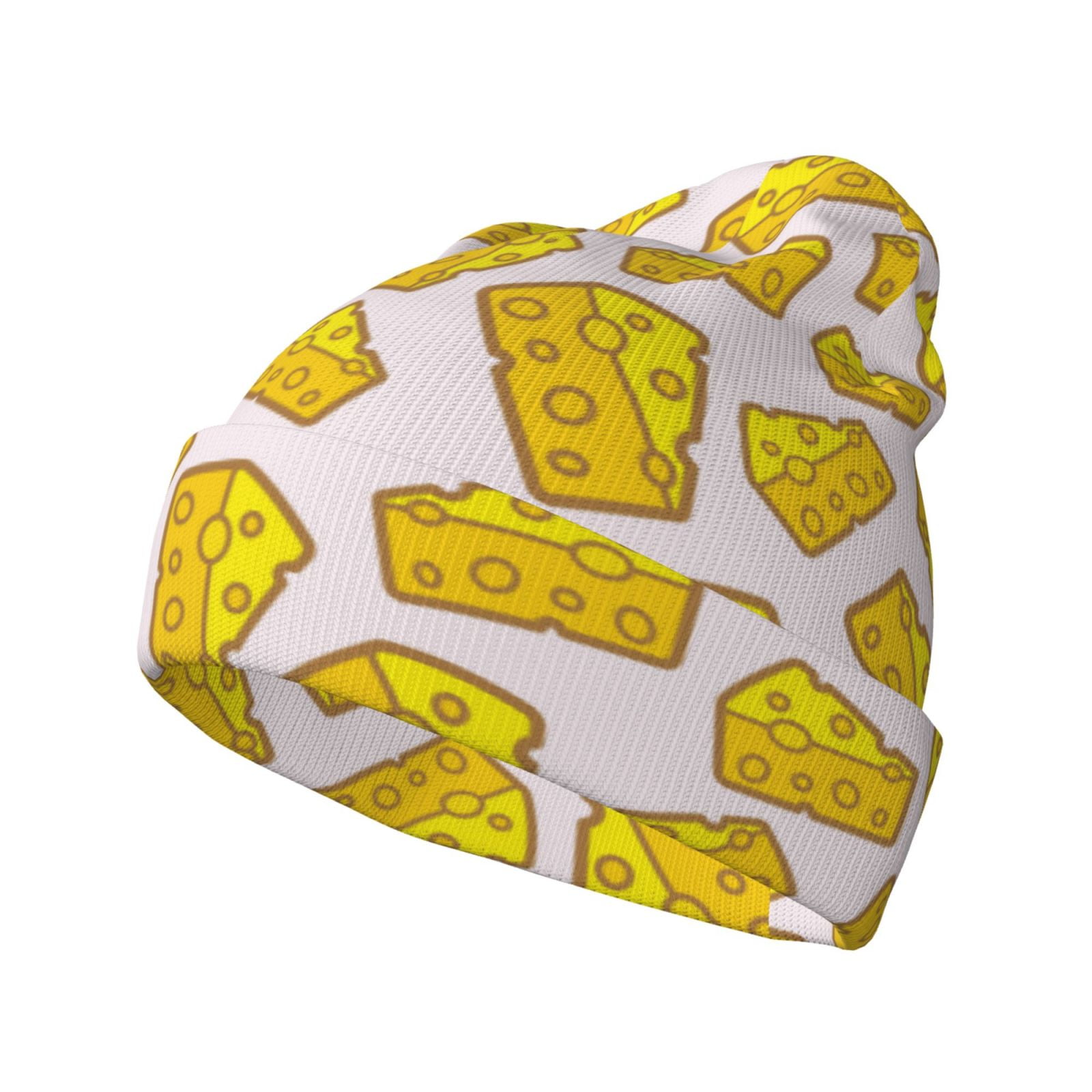 Lsque Cheese Pattern Knitted Beanie, Unisex Winter Hat, Knit Hat Winter ...