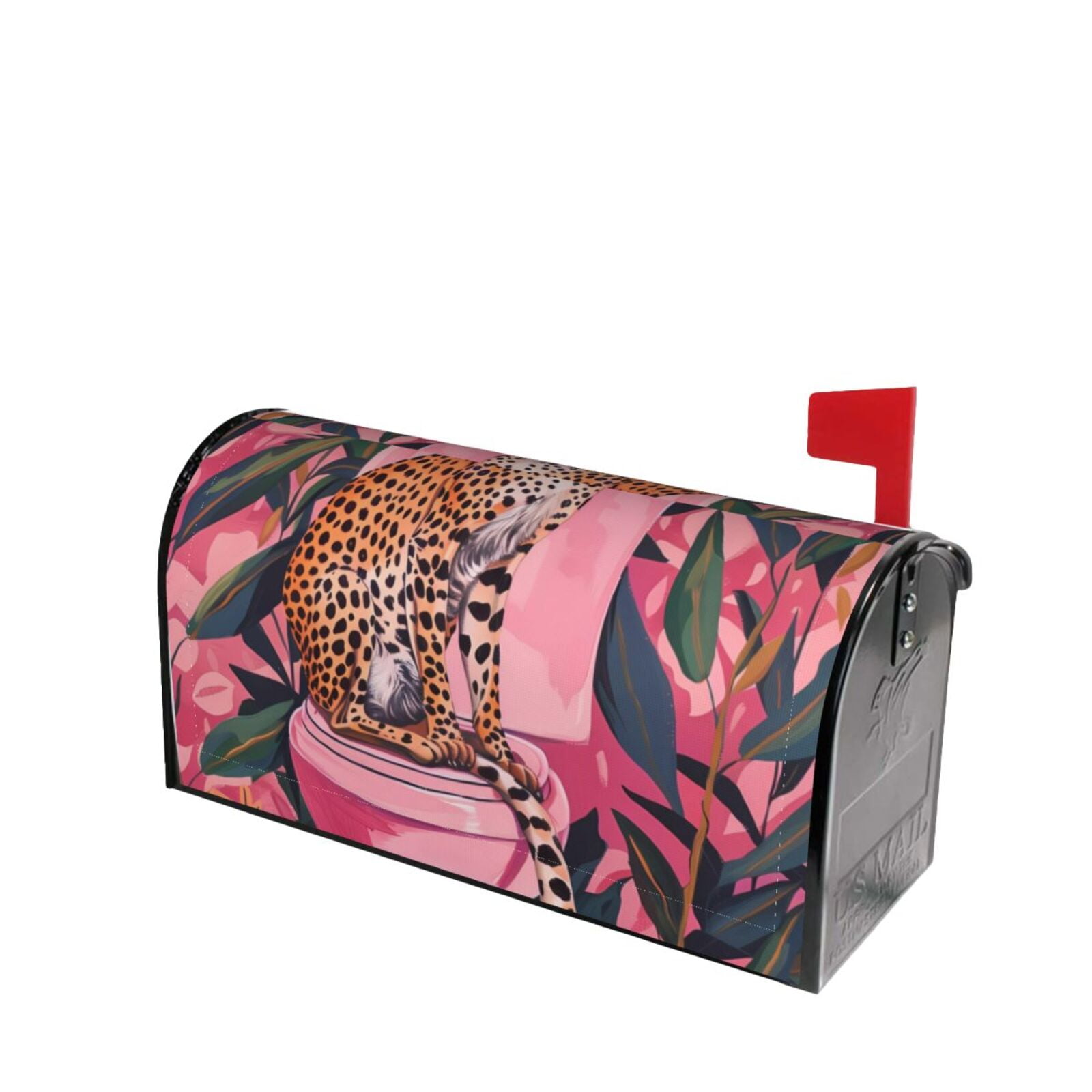 Lsque Cheetah On Toilet Humor Art Mailbox Cover Standard Size ,Magnetic ...