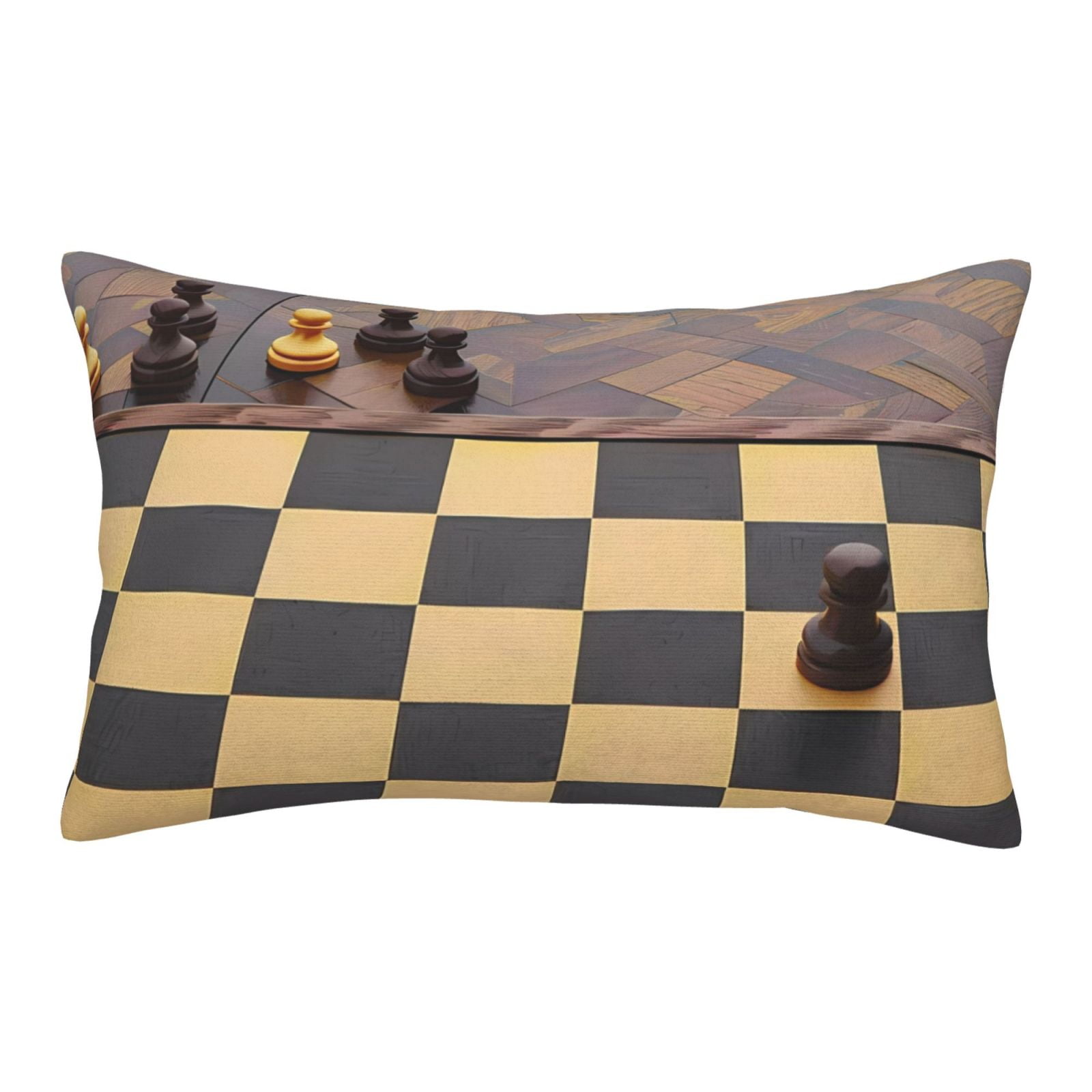 Lsque Chess Board With Pawns Pattern Pillow Case – Soft & Cozy Throw ...