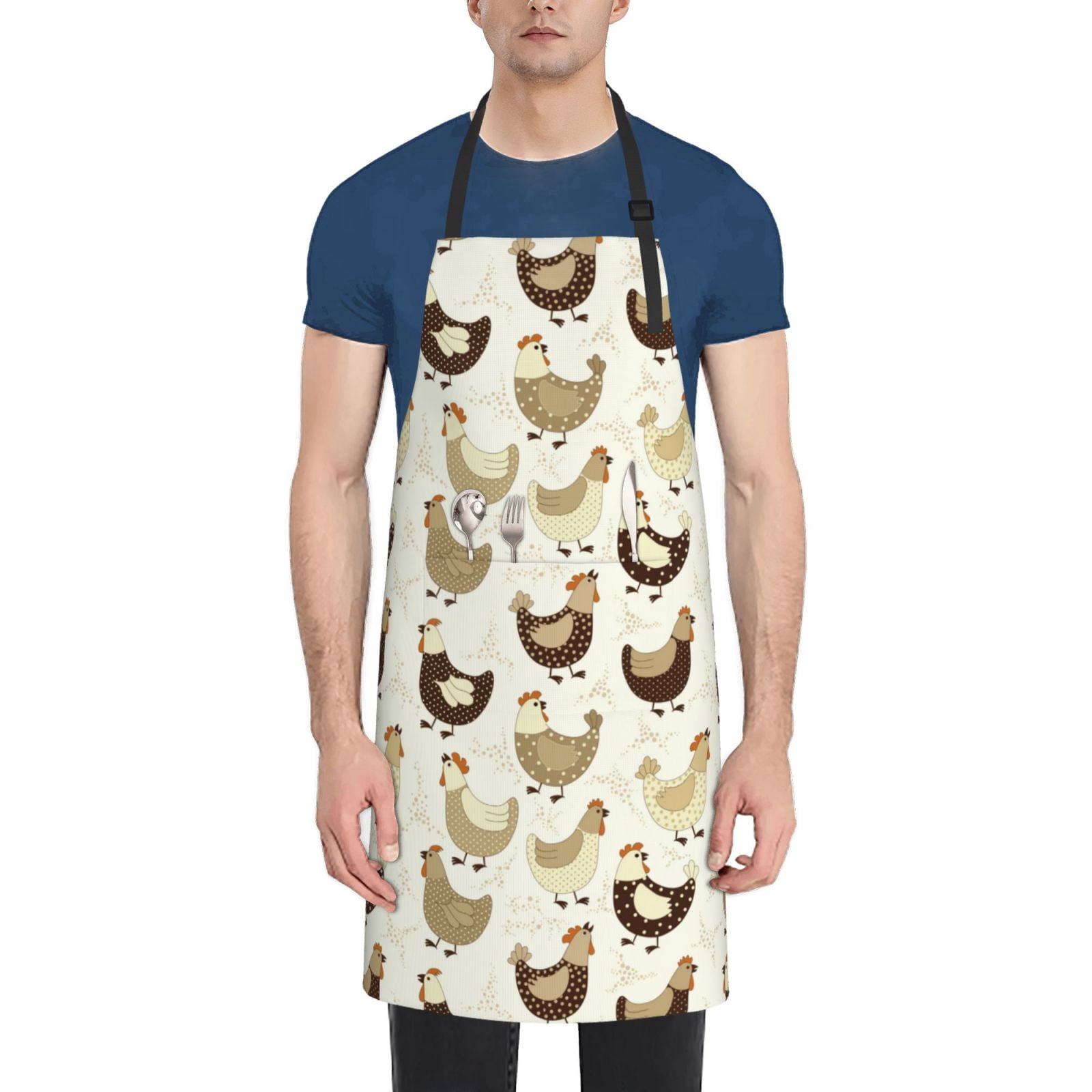 Lsque Chicken Cartoon Waterproof Apron Chef Aprons for Men Heavy Duty ...