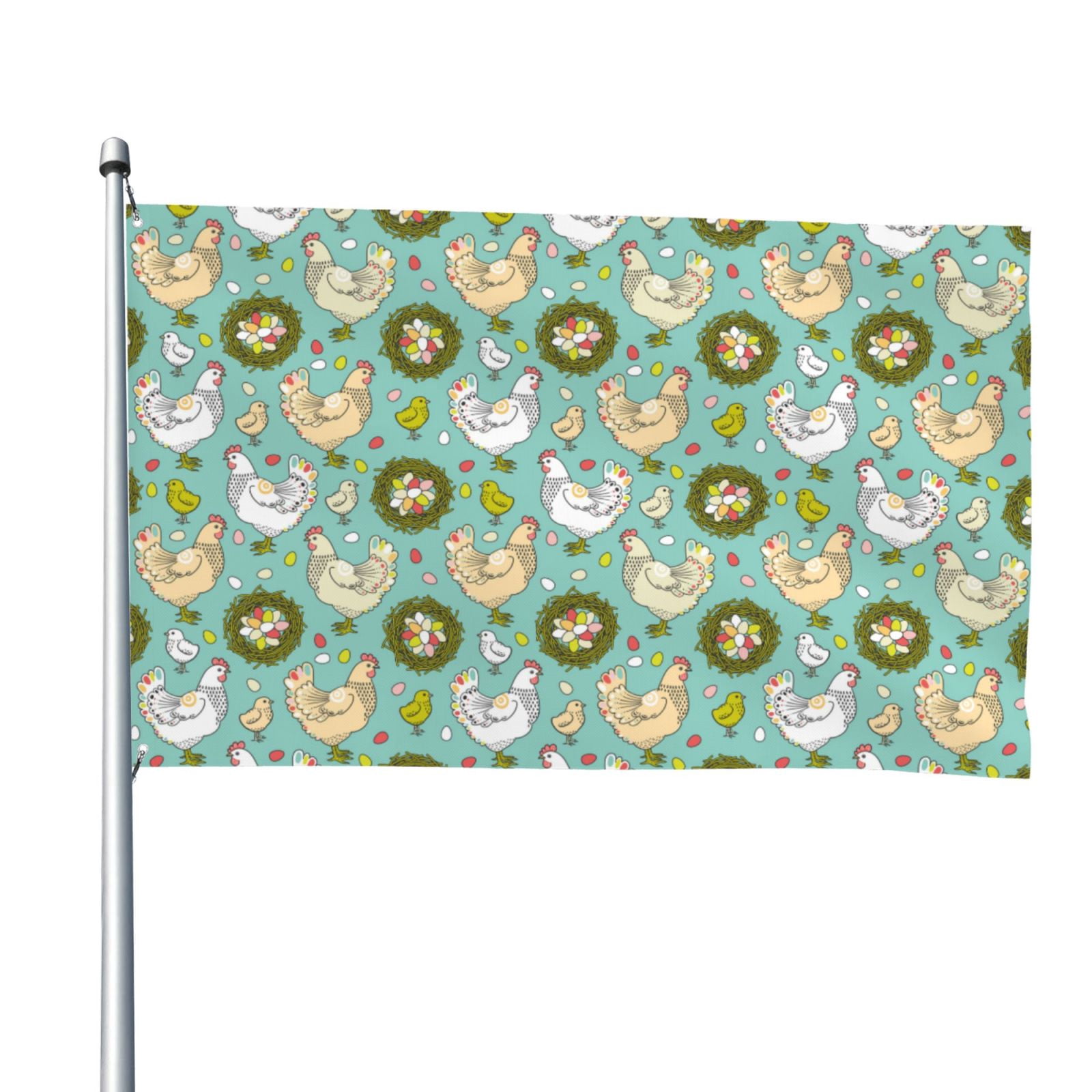 Lsque Chicken Laying Eggs Pattern Flag,Chicken Laying Eggs Printed ...