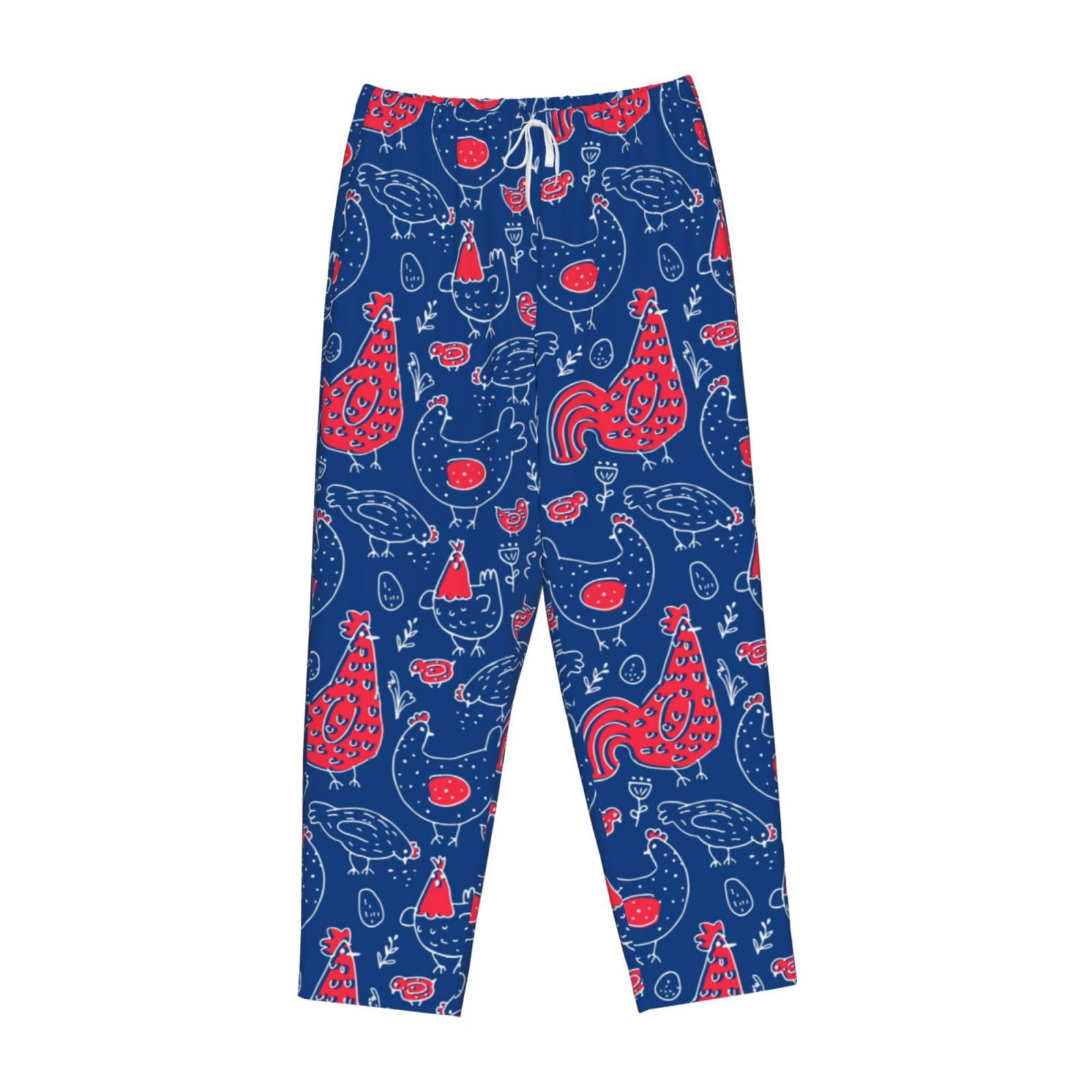 Lsque Chicken and Rooster Print Women's Pajama Pants, Lounge Pant ...