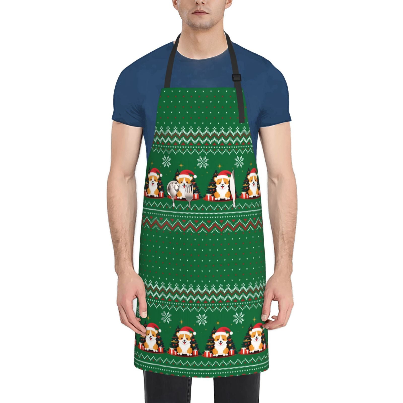 Lsque Christmas Corgis Waterproof Apron Chef Aprons for Men Heavy Duty ...