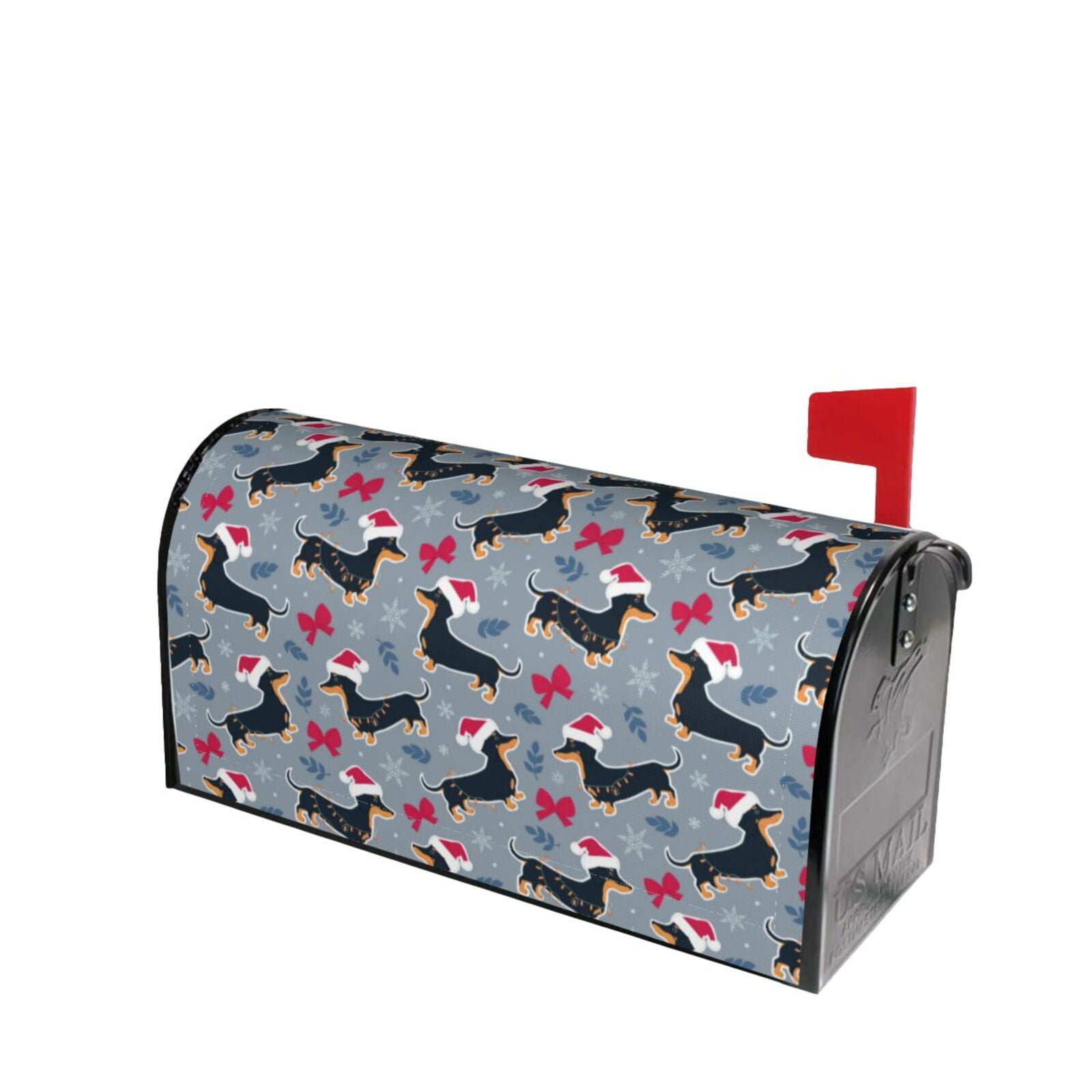 Lsque Christmas Hat Dachshund Mailbox Cover Standard Size ,Magnetic ...