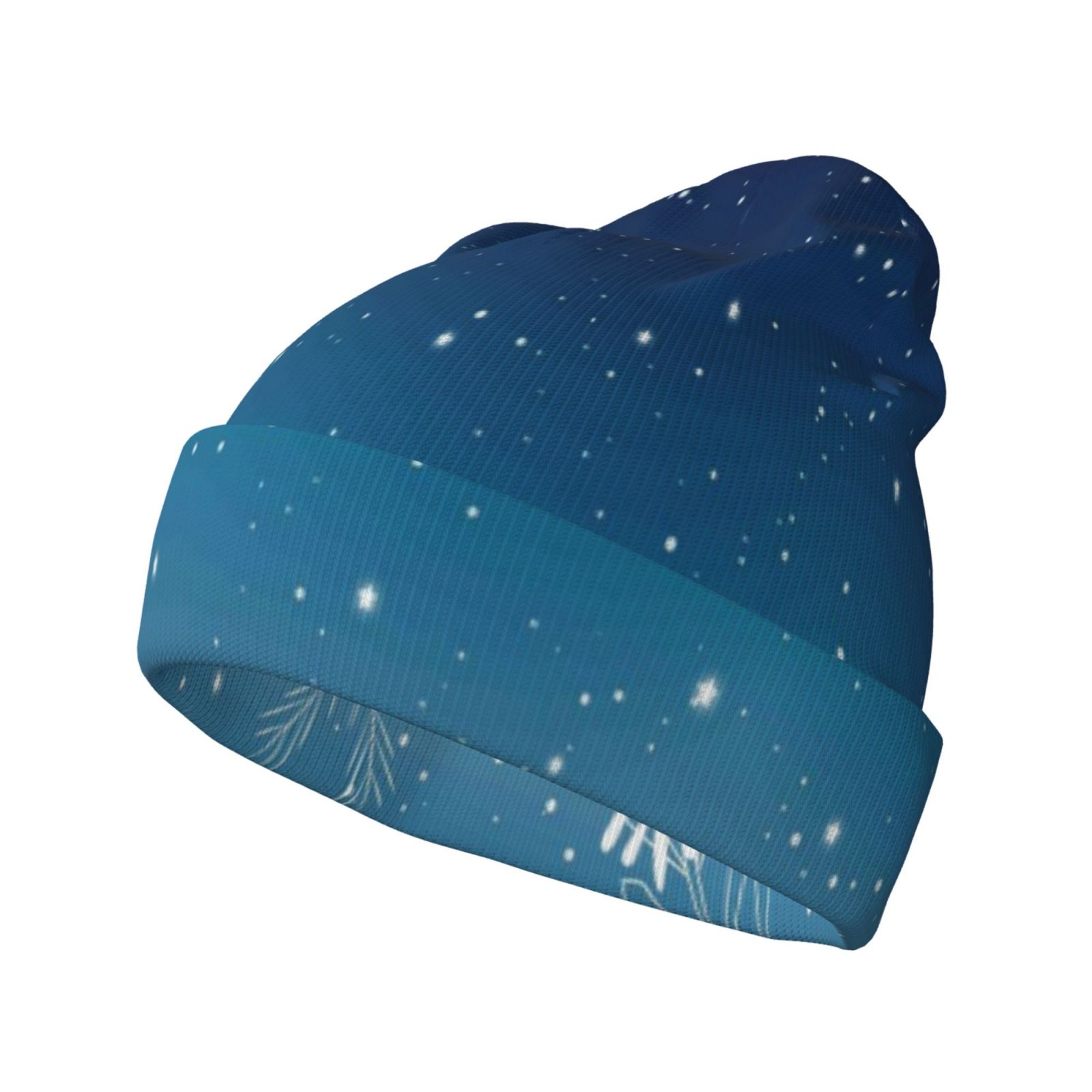 Lsque Christmas Snowflakes Pattern Knitted Beanie, Unisex Winter Hat ...