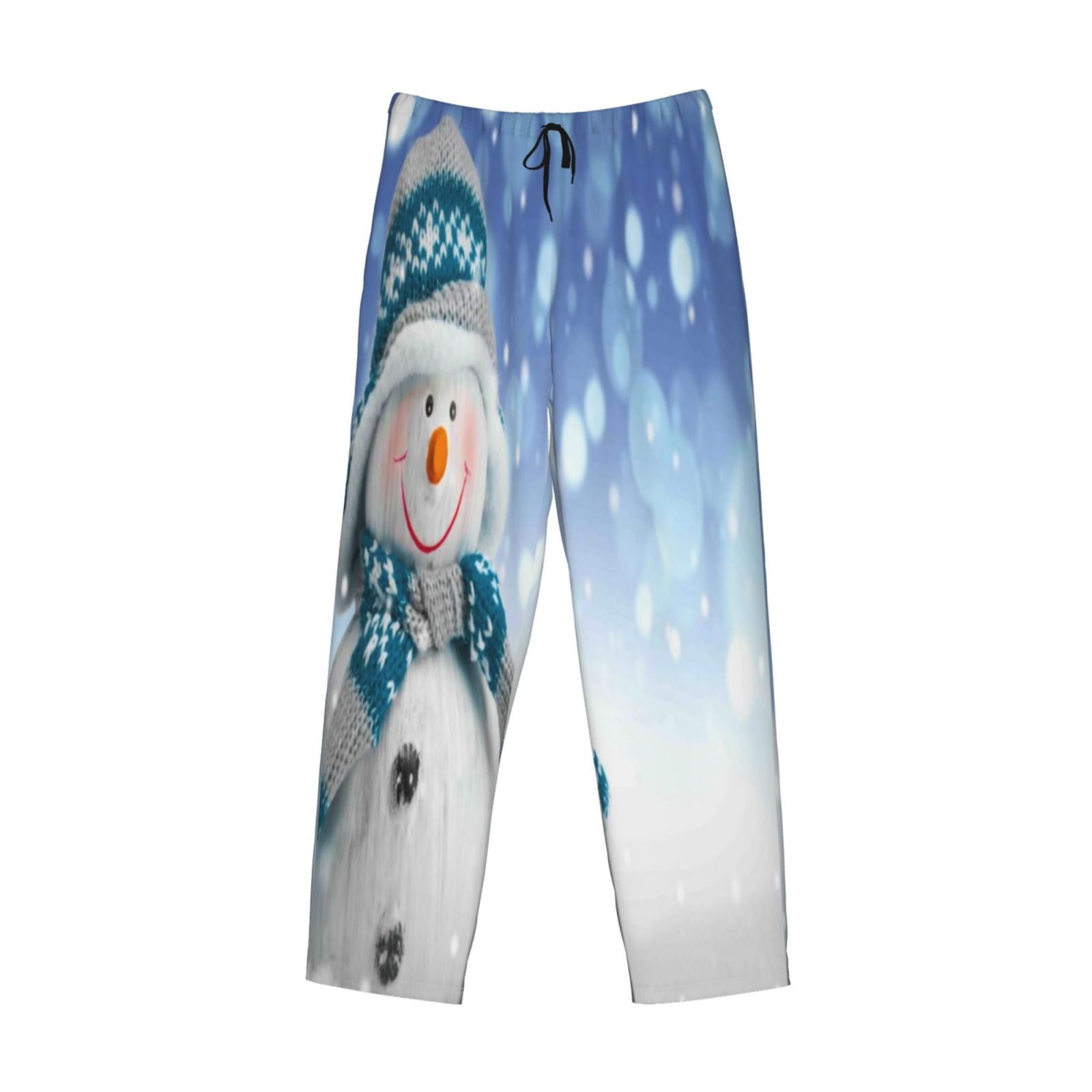 Lsque Christmas Snowman In The Snow Print Men's Pajama Pants, Lounge ...