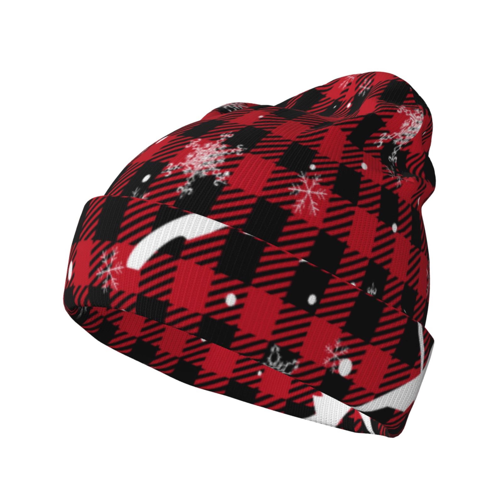 Lsque Christmas Tree Buffalo Plaid Pattern Knitted Beanie, Unisex ...