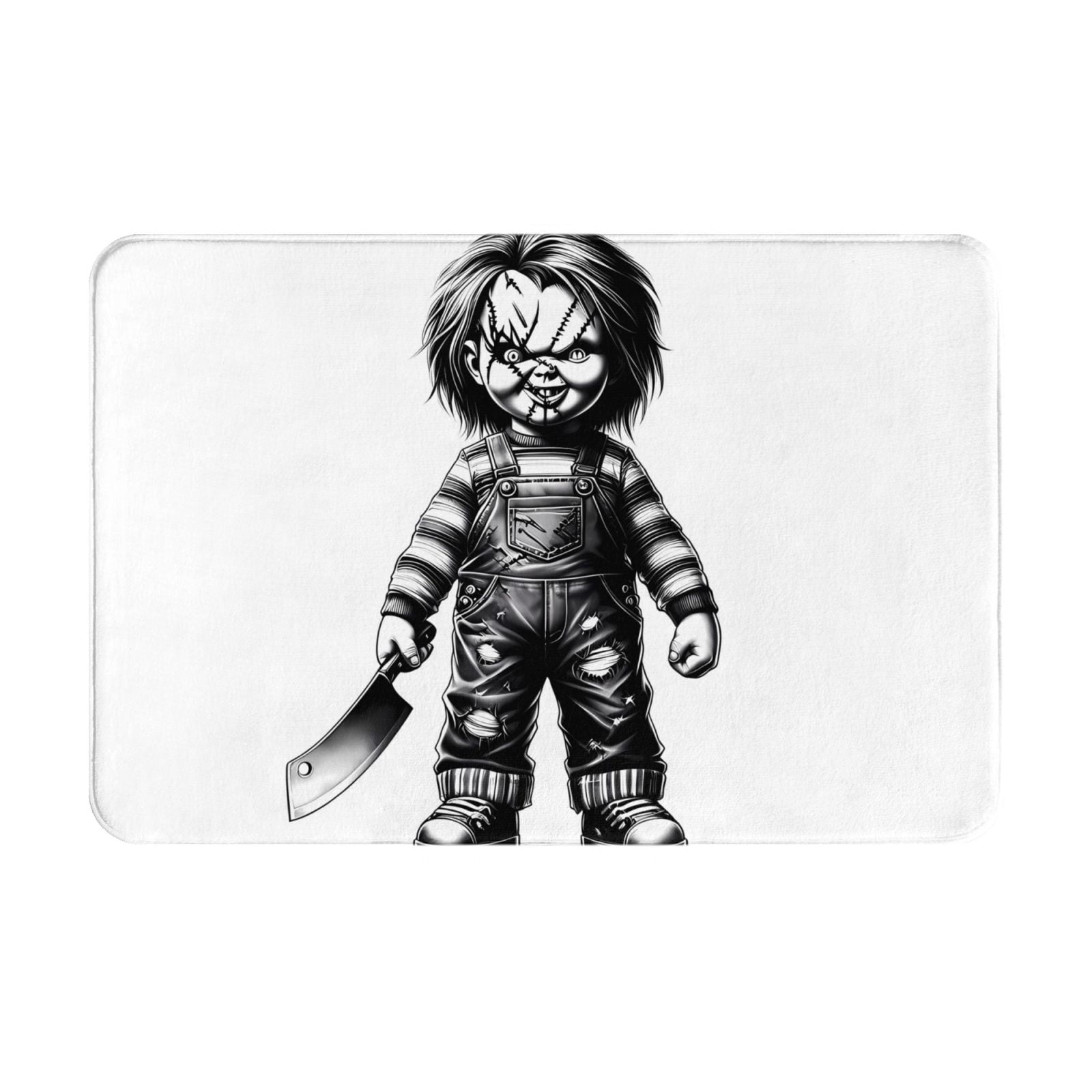 Lsque Chucky Pattern Doormat, Durable Flannel Fabric, Waterproof Stain ...