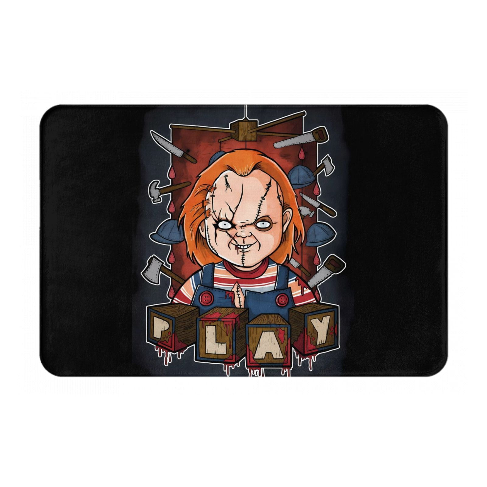 Lsque Chucky Pattern Doormat, Durable Flannel Fabric, Waterproof Stain ...