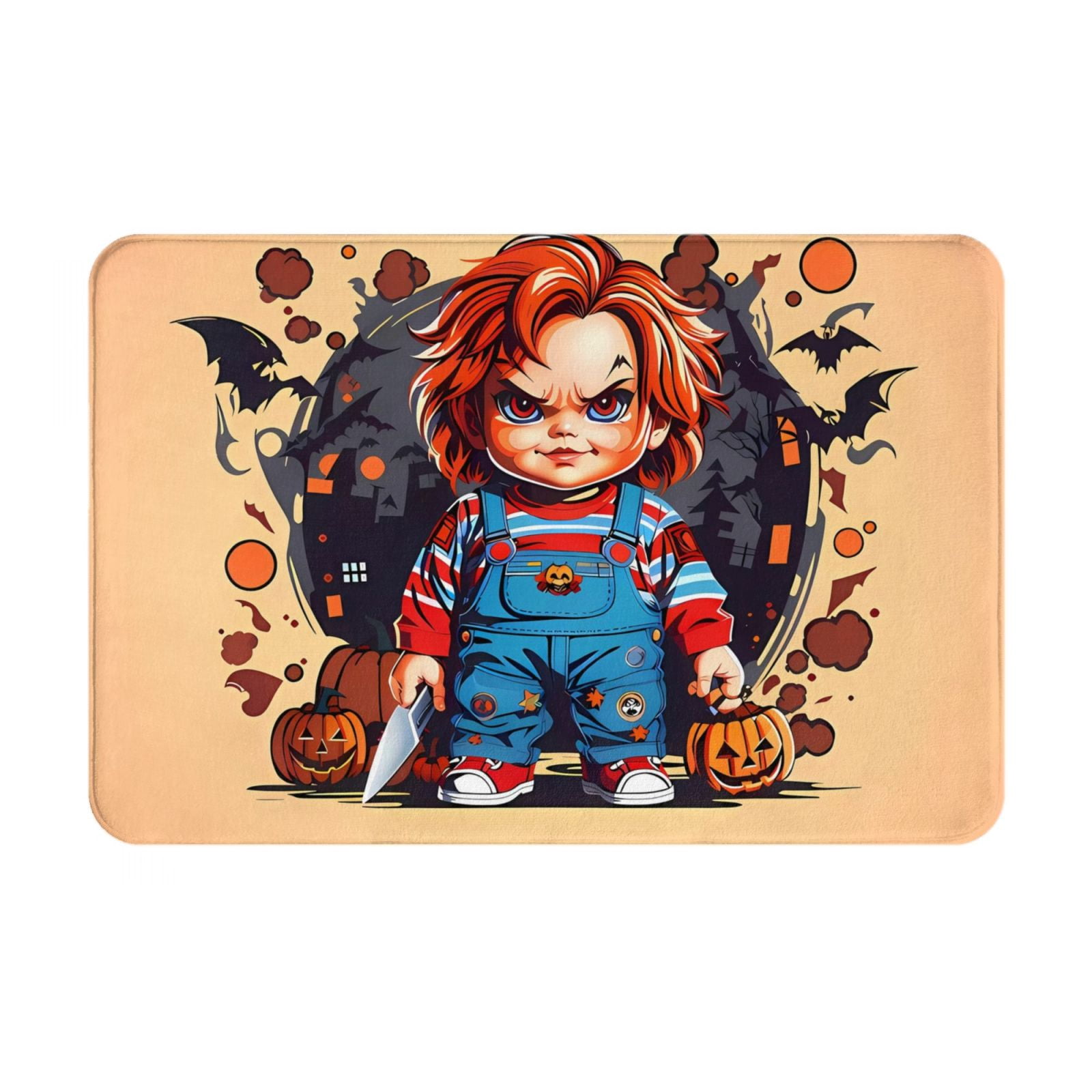 Lsque Chucky Pattern Doormat, Durable Flannel Fabric, Waterproof Stain ...