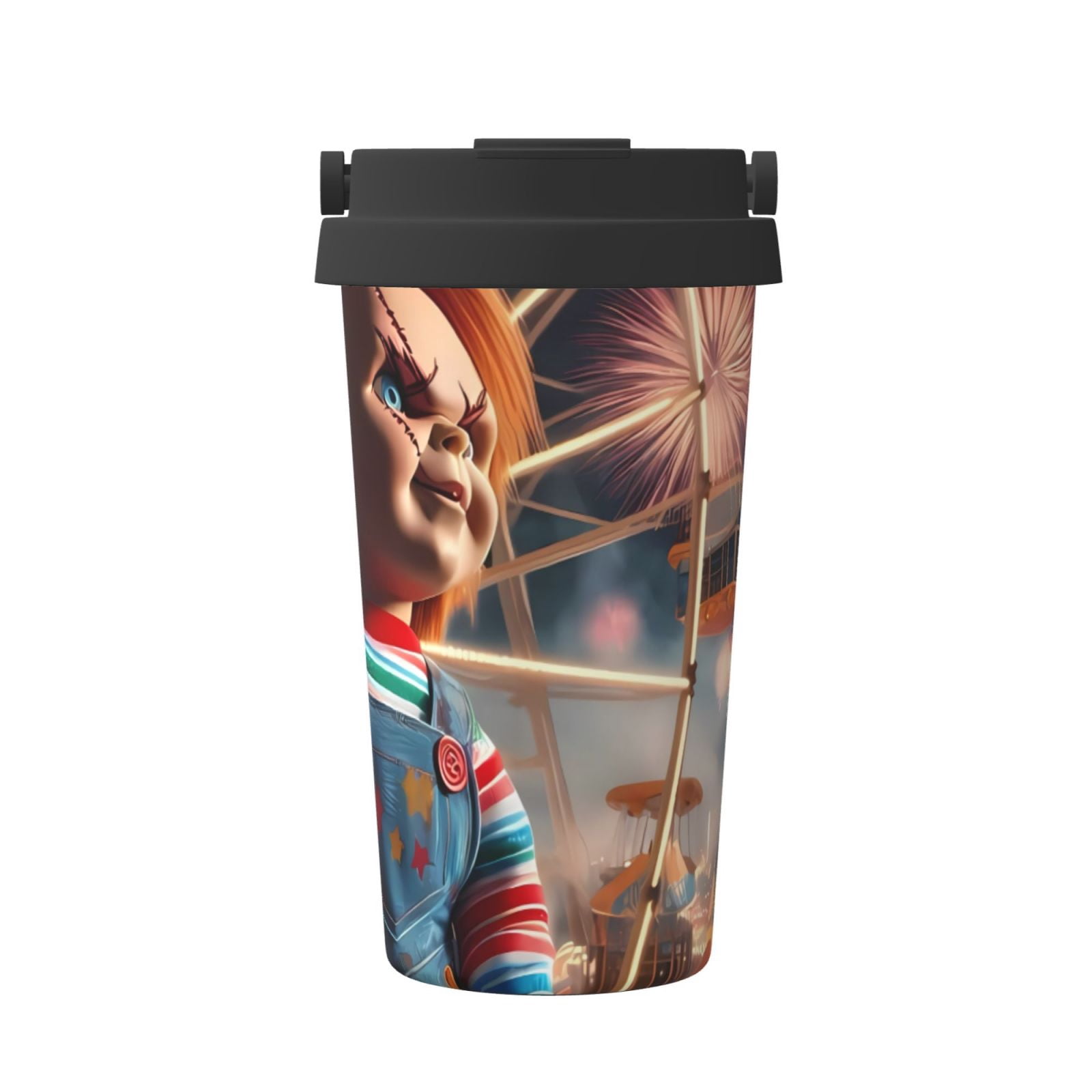 Lsque Chucky Pattern Travel Coffee Mug 16oz: Insulated Coffee Cup with ...
