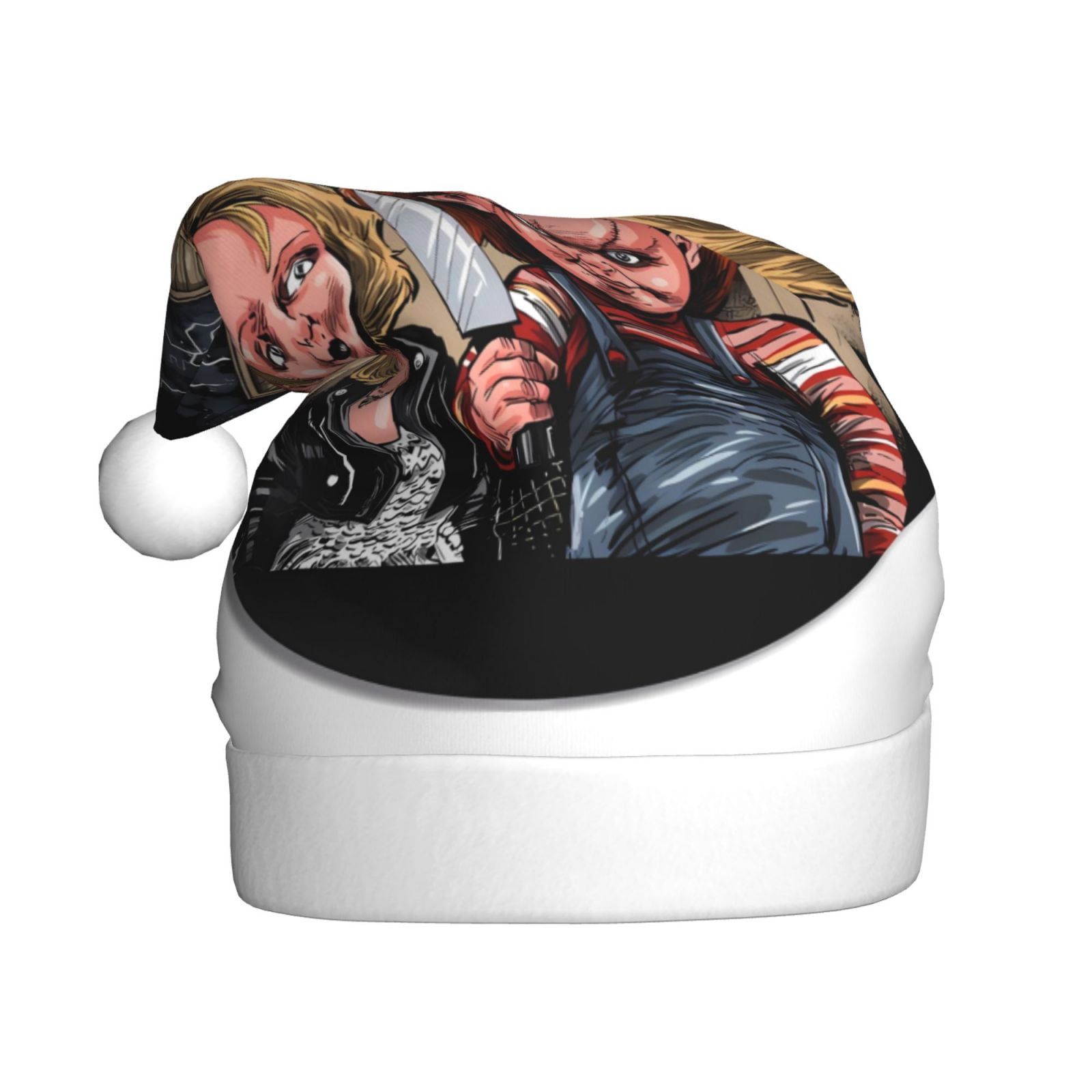 Lsque Chucky Print Santa Hat Christmas Hat Funny Christmas Hat ...