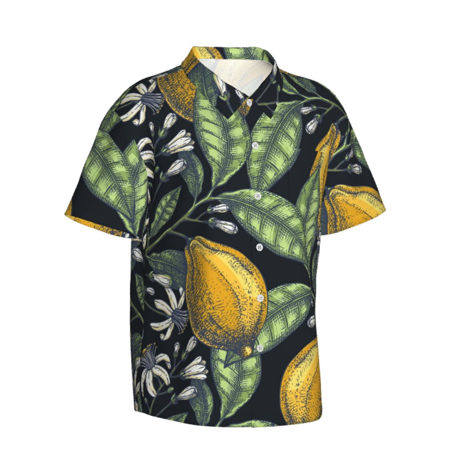 Lsque Citrus Fruits Elegant Lemons pattern Hawaiian Shirt for Men ...