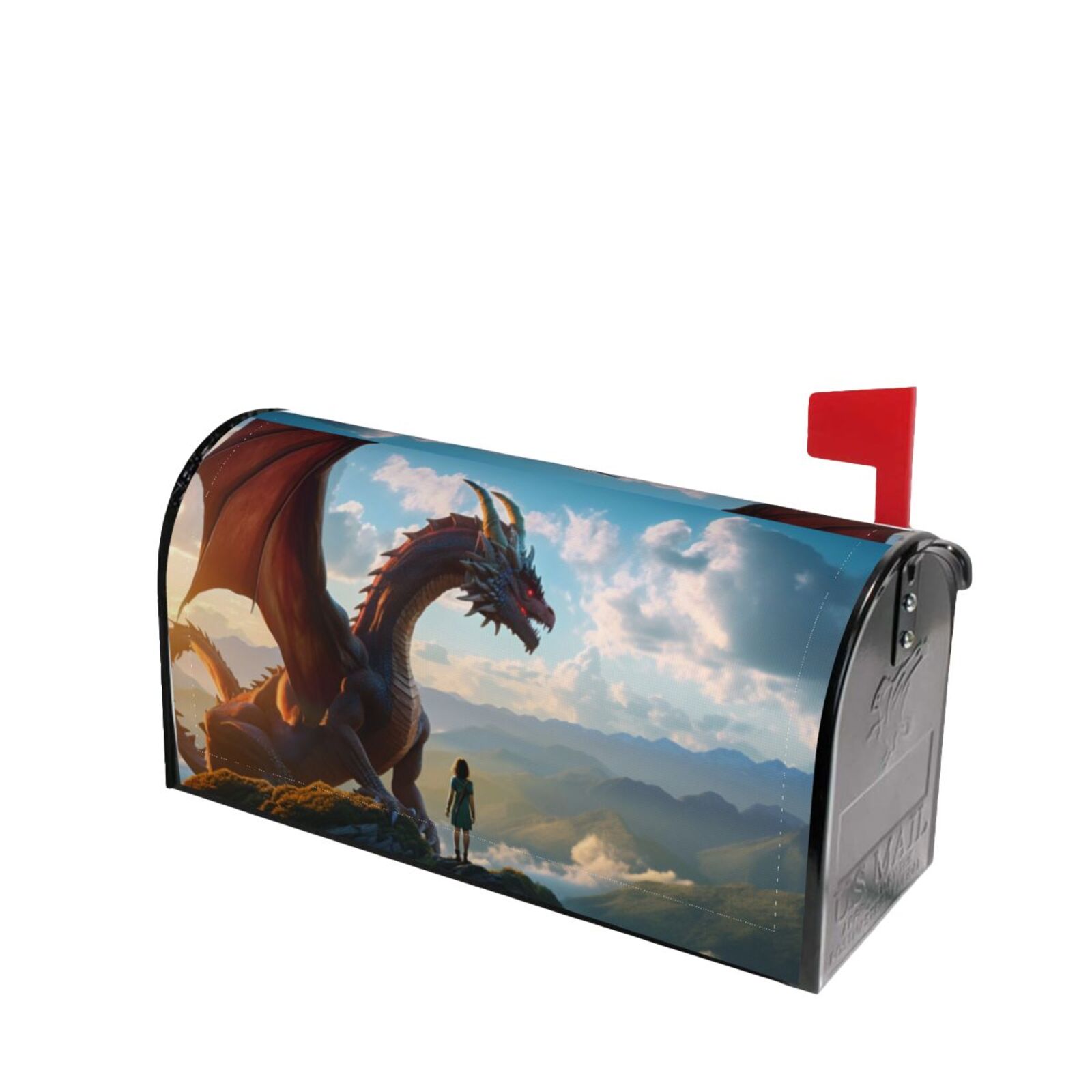 Lsque Clear Sky Mountain Red Dragon Mailbox Cover Standard Size ...