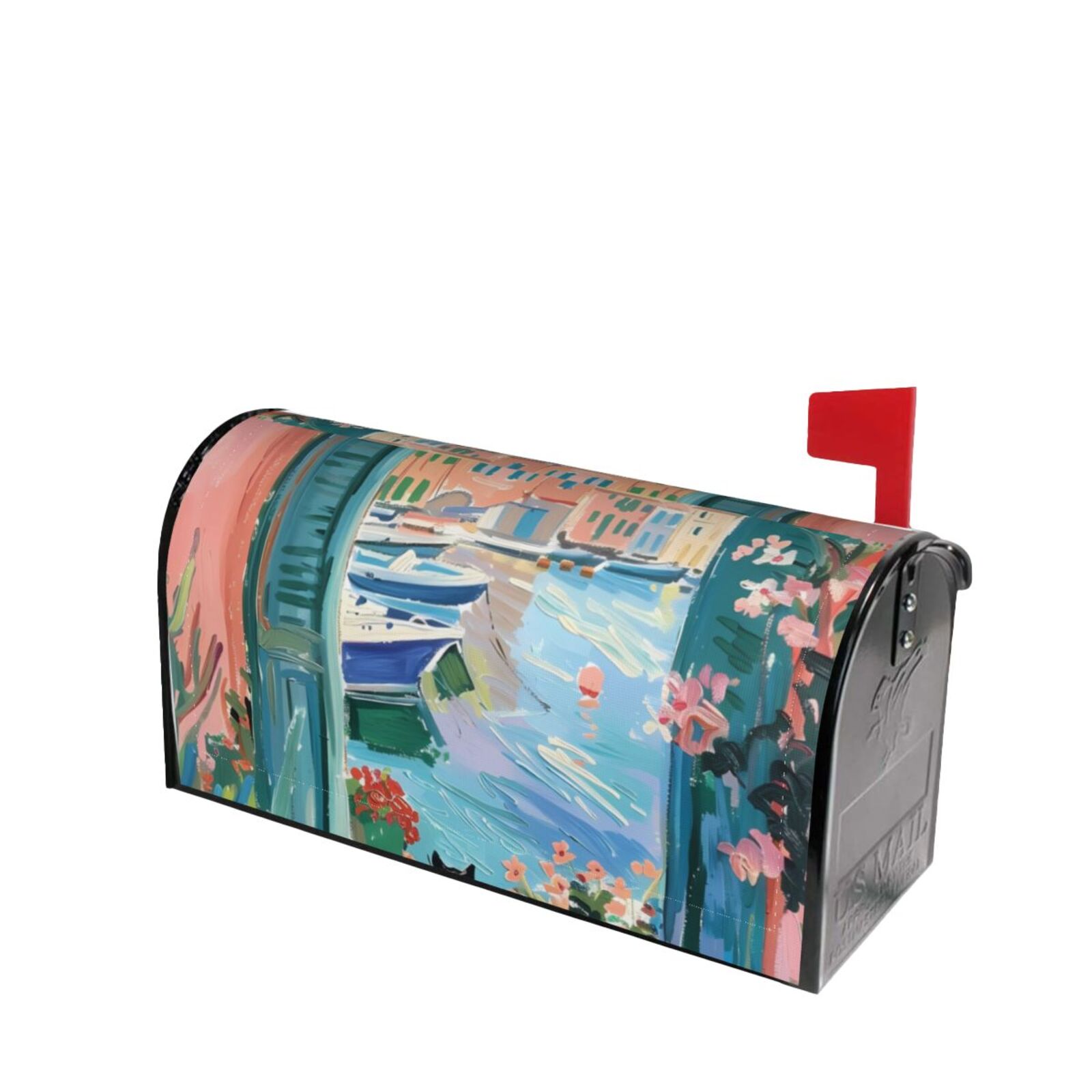 Lsque Coastal Cat By The Window Mailbox Cover Standard Size ,Magnetic ...