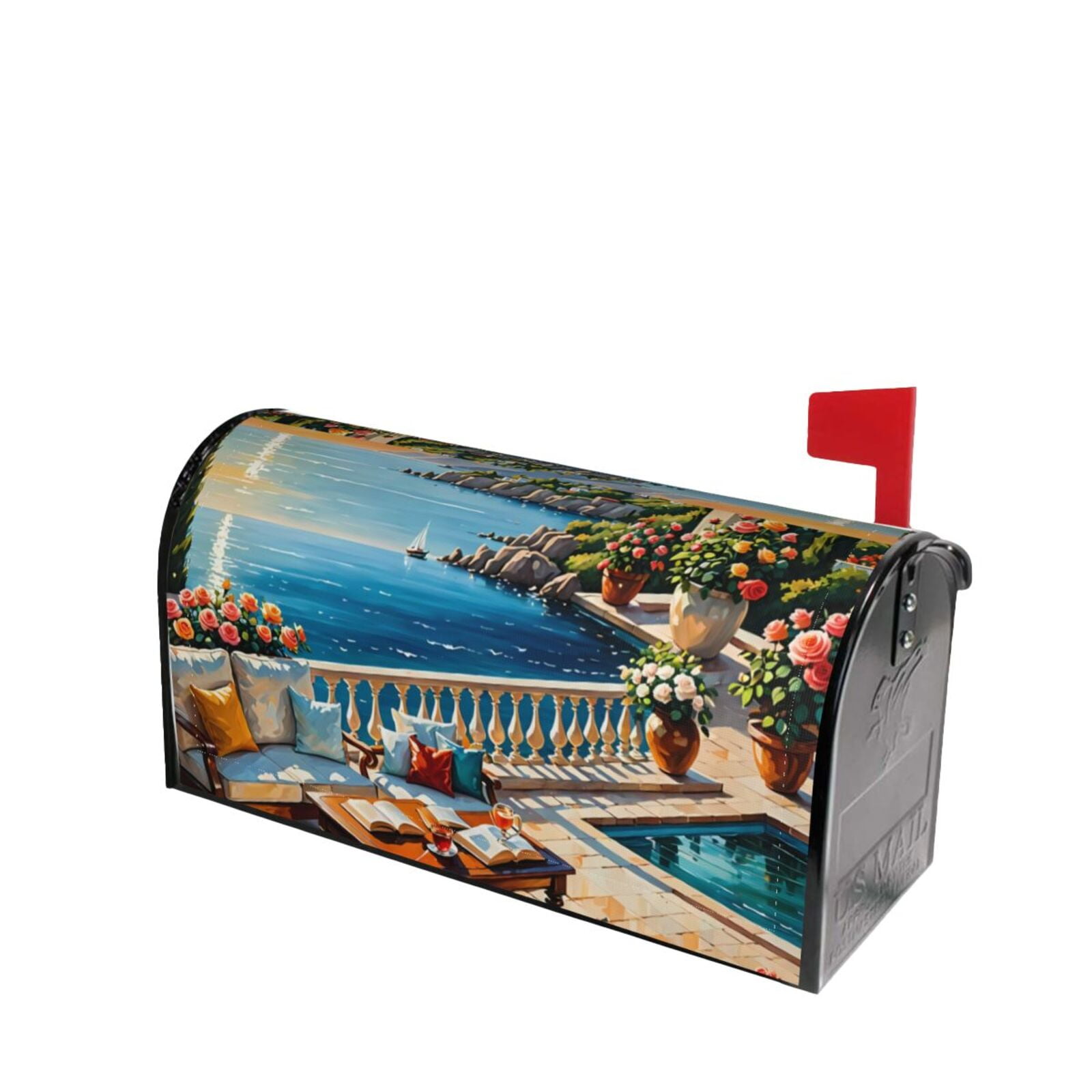 Lsque Coastal Style Garden Villa Mailbox Cover Standard Size ,Magnetic ...