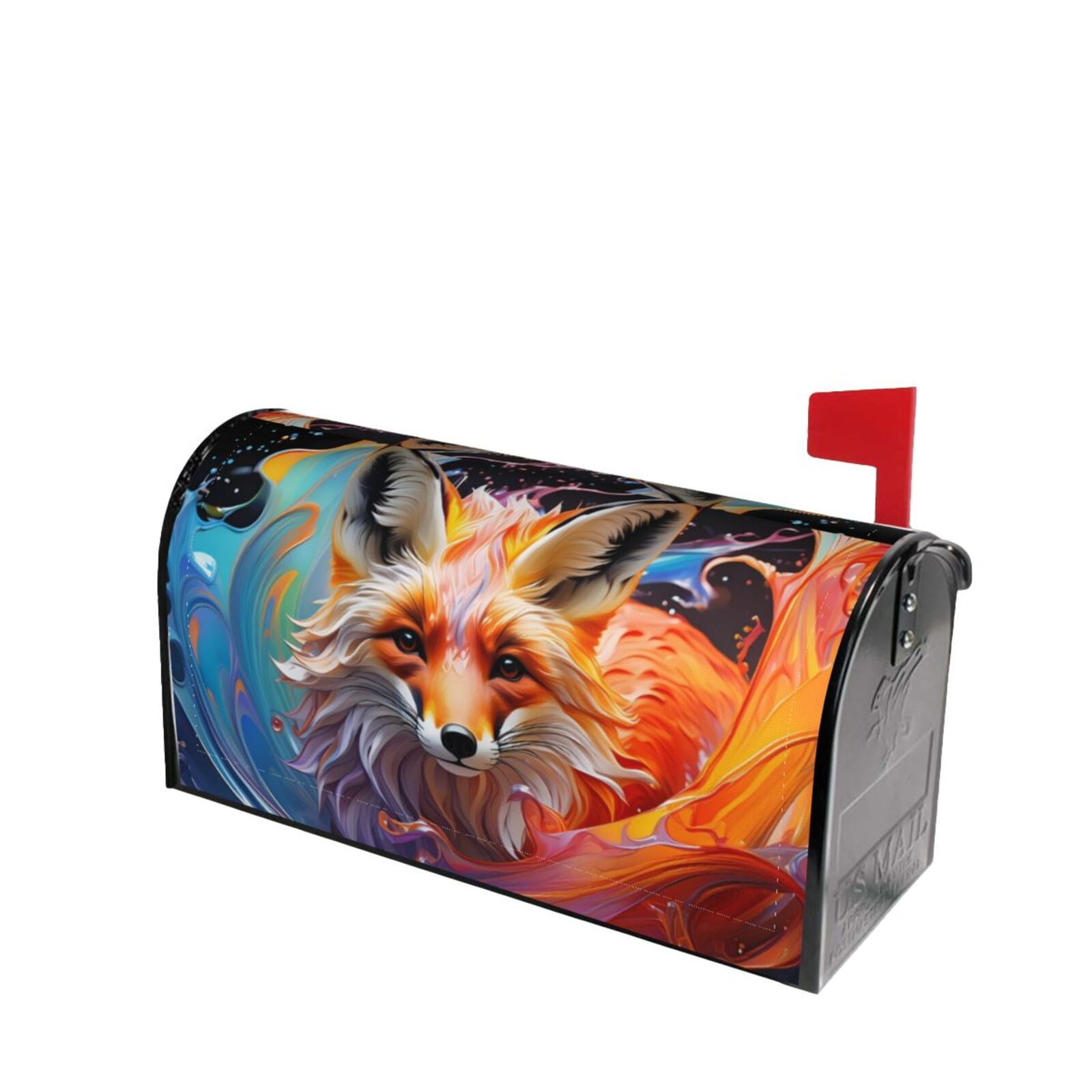 Lsque Color Splash Fox Portrait Mailbox Cover Standard Size ,Magnetic ...