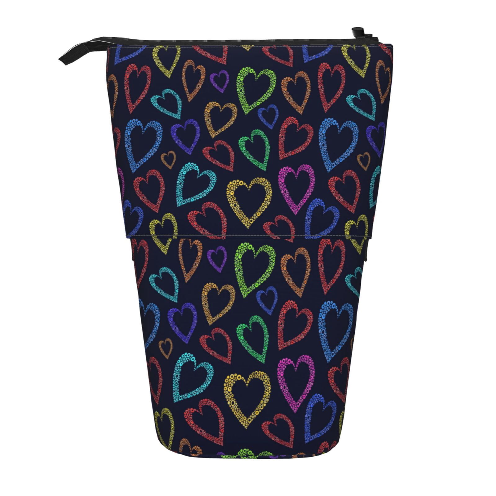 Lsque Colored Hearts Pattern Telescopic Pencil Bag Pen Holder ...